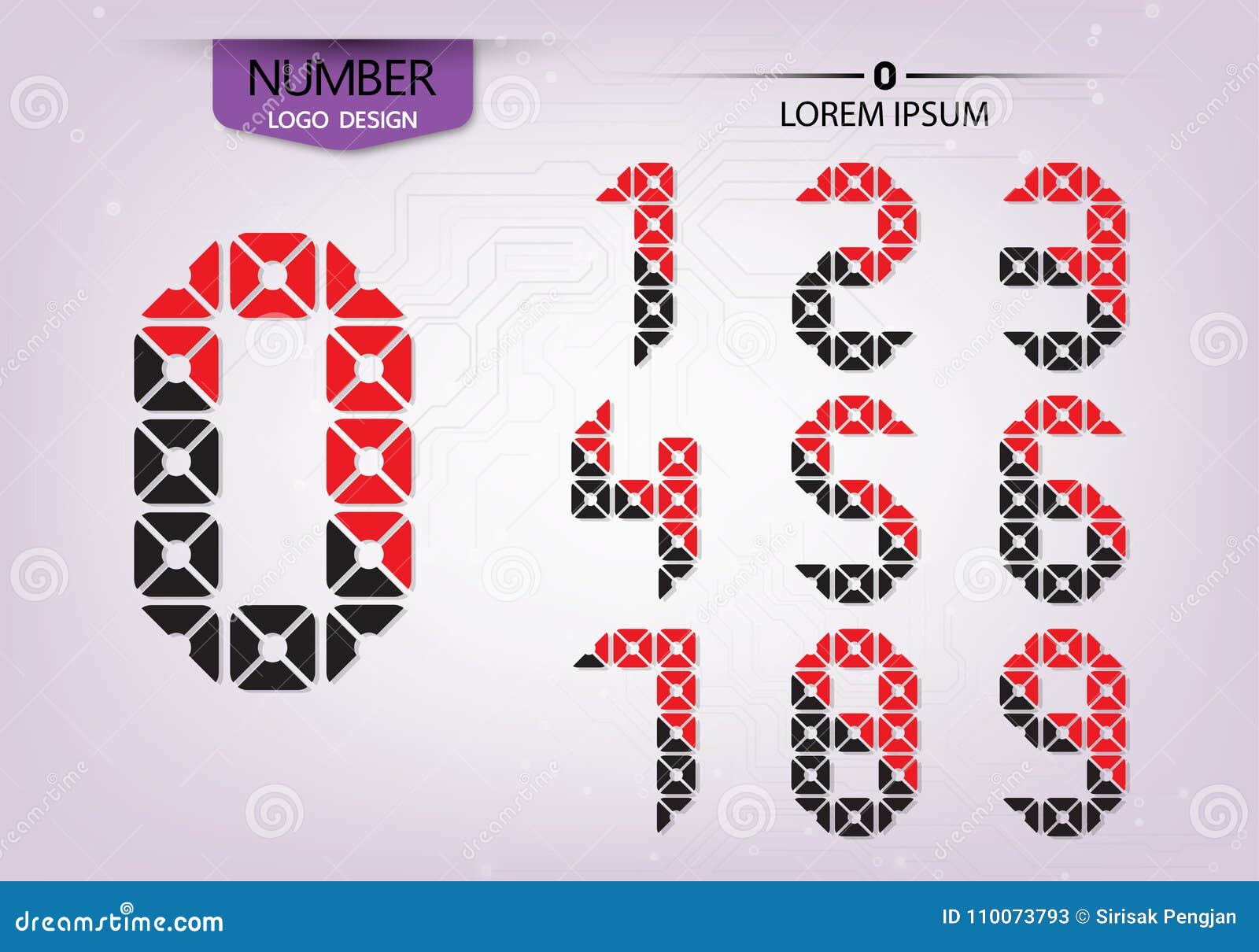 Pattern Ornamental Colorful Abstract Numbers Vector Stock Illustration ...