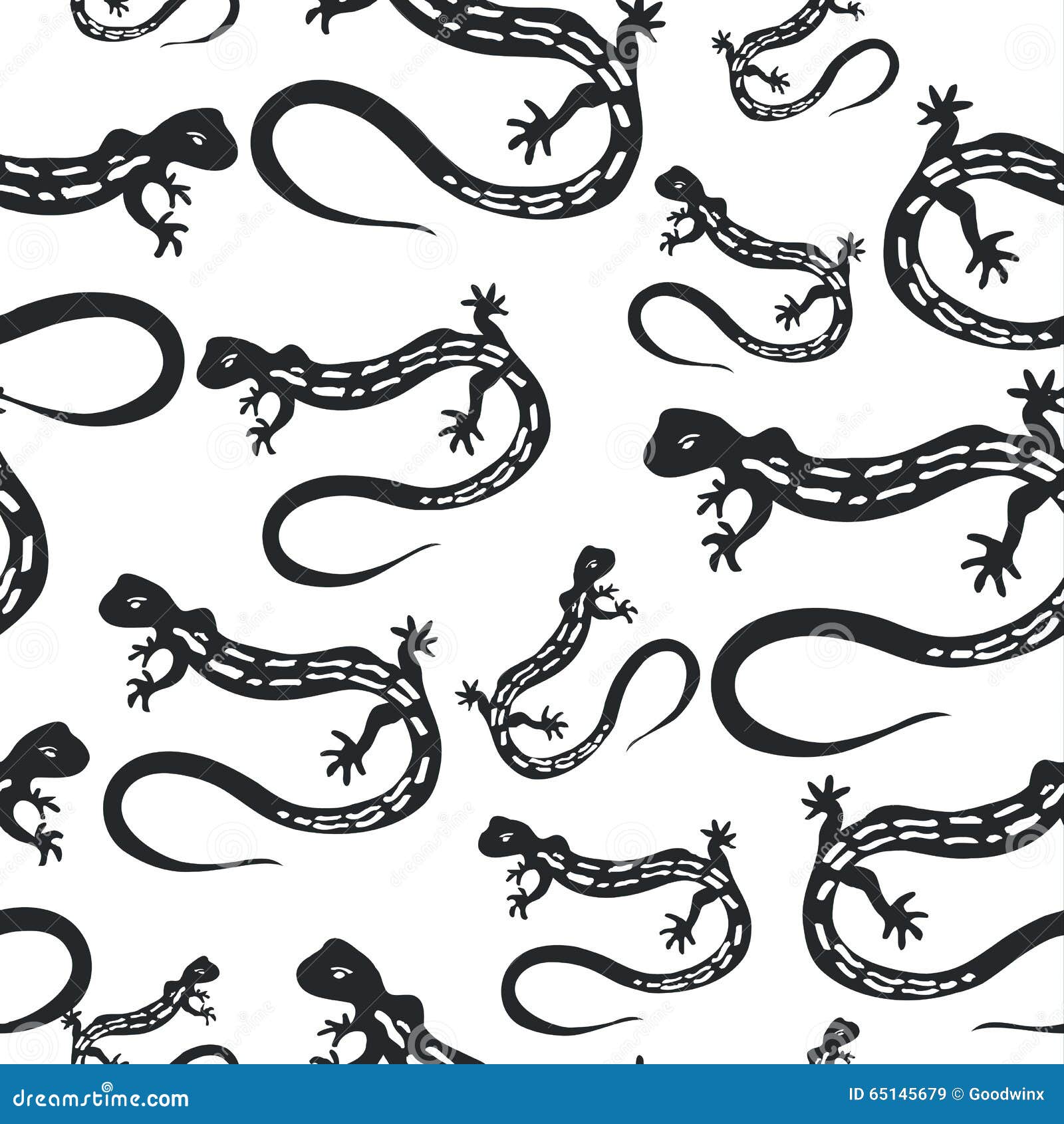 Pattern Outline Drawing Black Lizard on a White Stock Vector ...