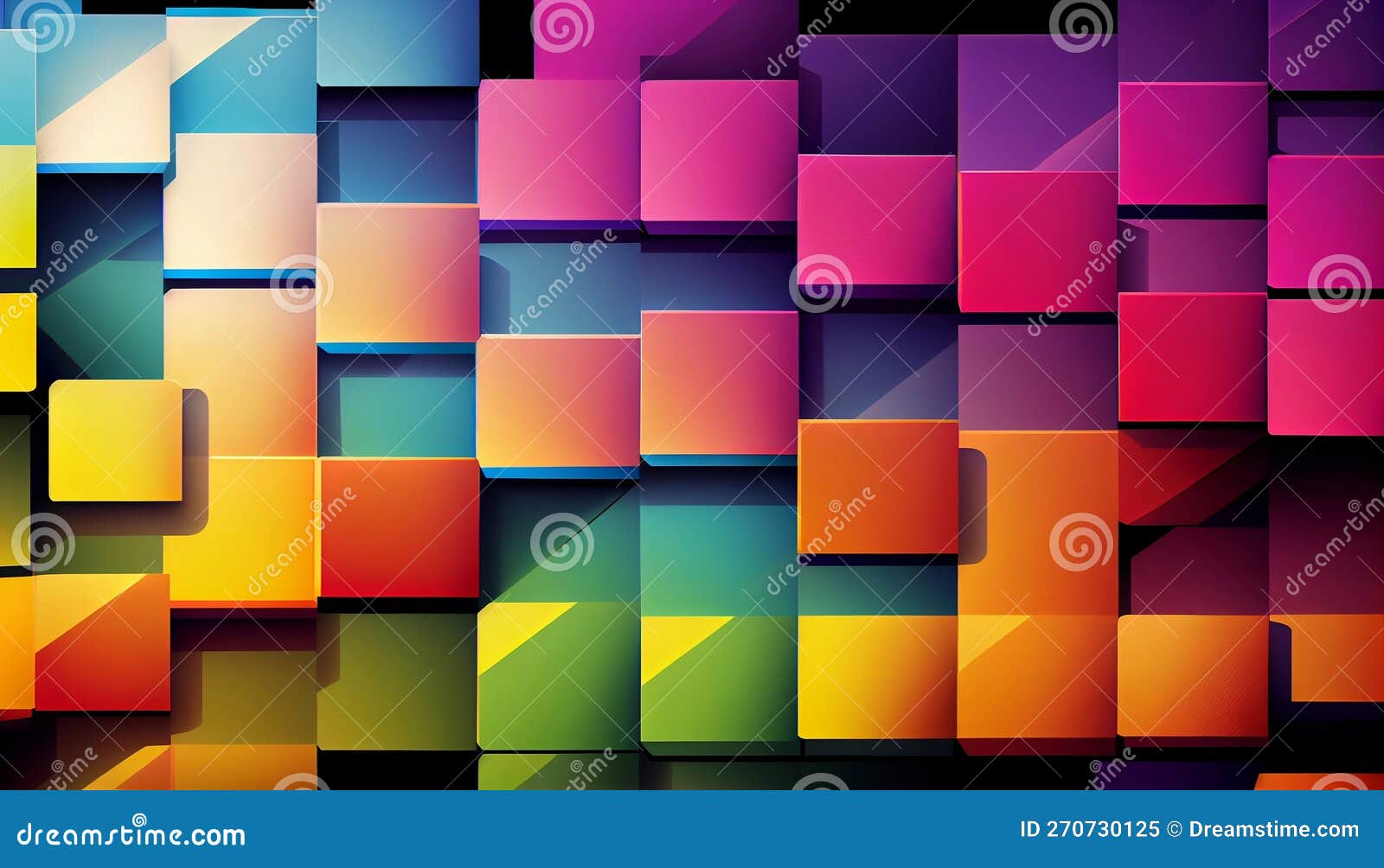 A Pattern of Overlapping Rectangles in Bright Colors, with a Gradient Effect, Generative AI ...