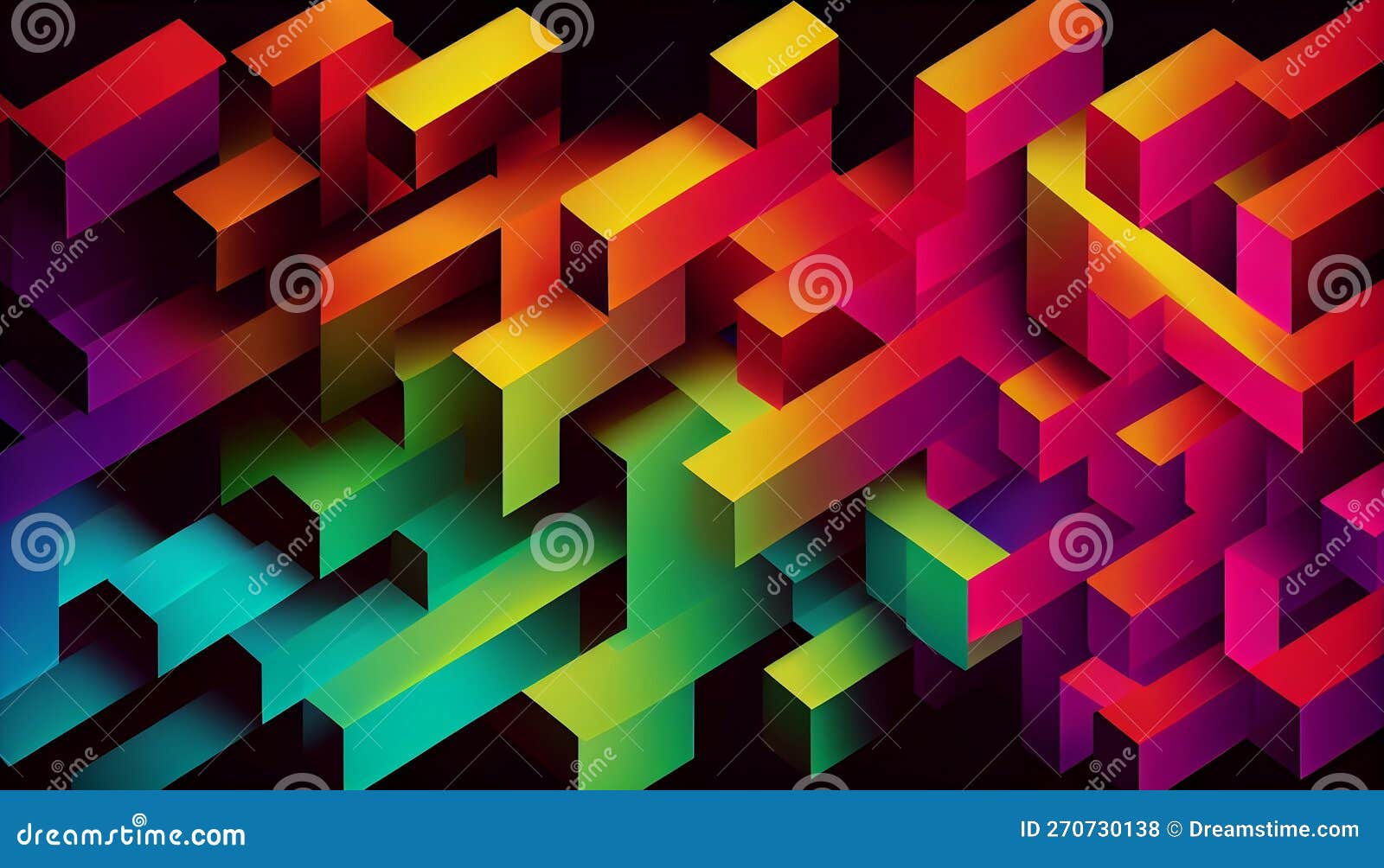 A Pattern Of Overlapping Rectangles In Bright Colors With A Gradient Effect Generative Ai 1219