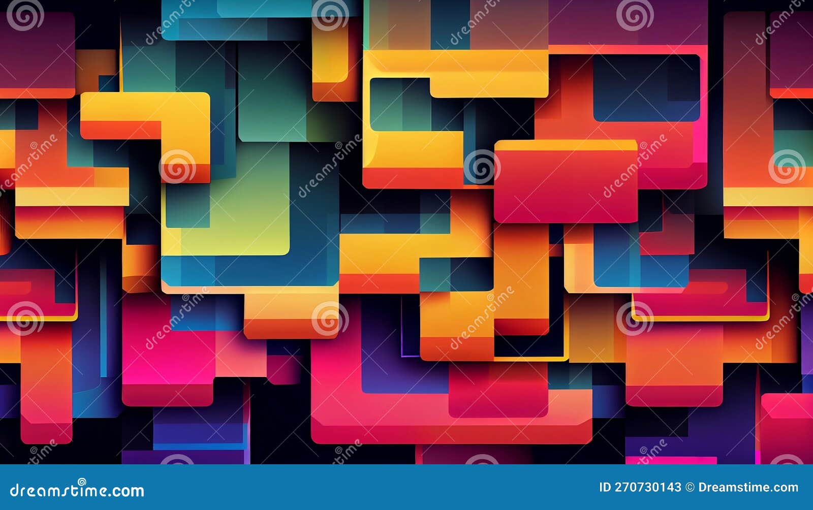 A Pattern of Overlapping Rectangles in Bright Colors, with a Gradient ...