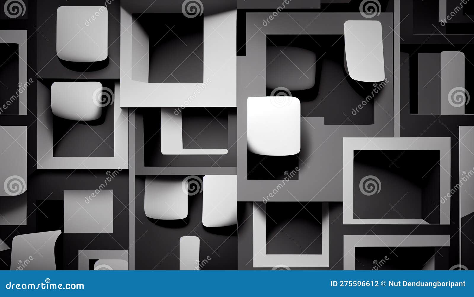 Generative AI, Monochrome Overlap - Abstract Square Background Stock ...