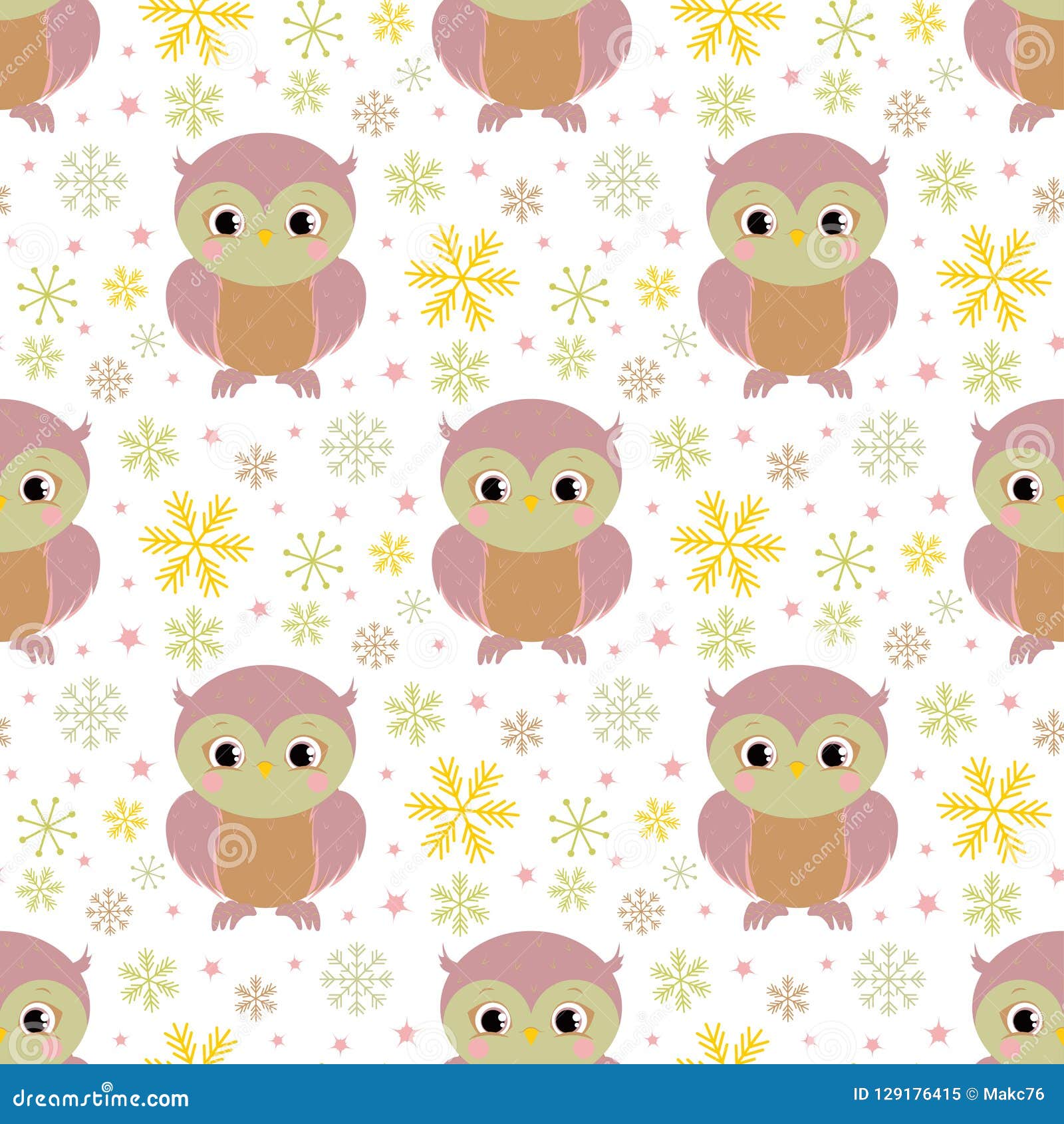 Pattern with owl stock vector. Illustration of textile - 129176415