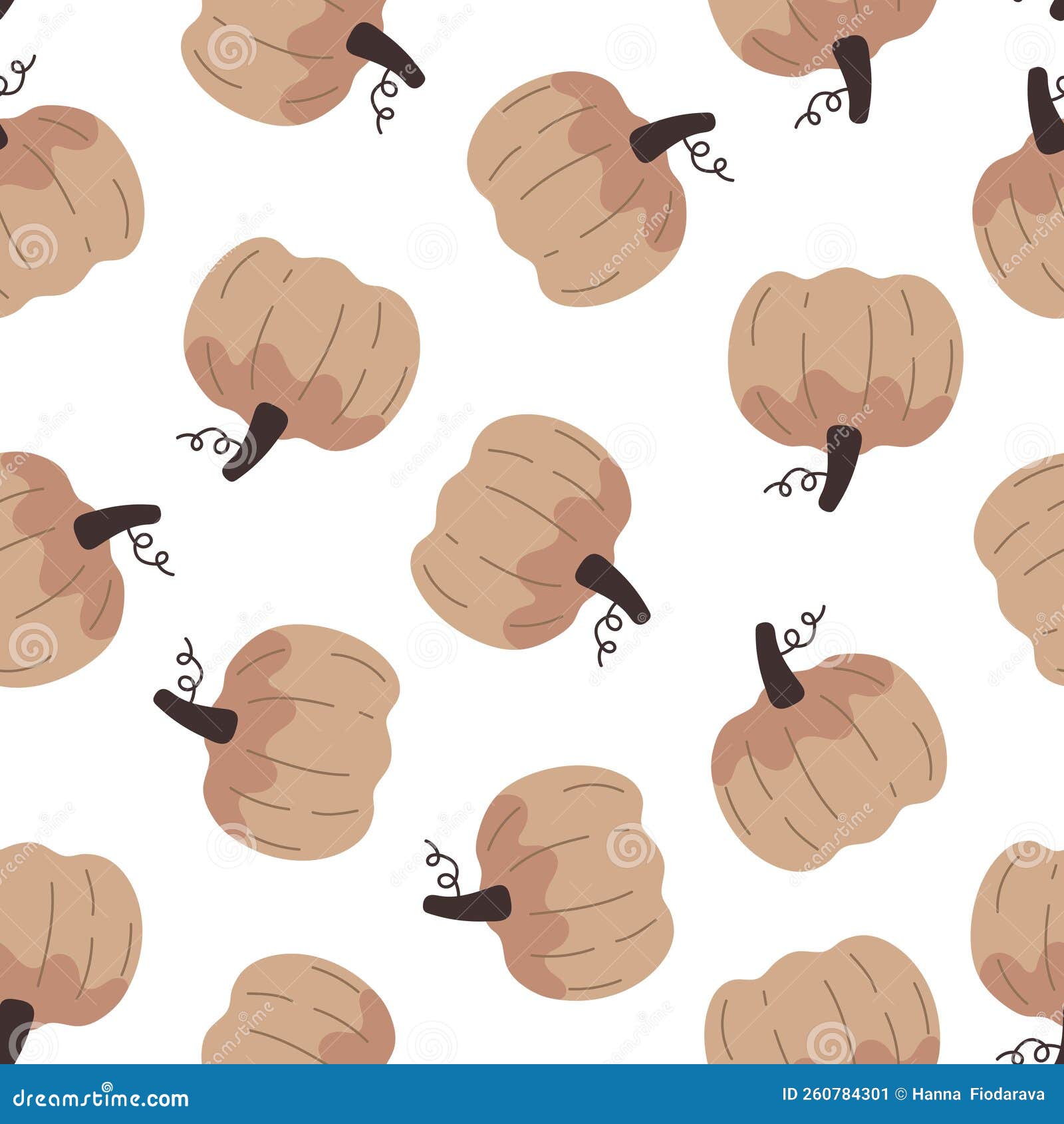 Seamless Pattern with Cartoon Pumpkins. Season. Nature Theme Stock ...