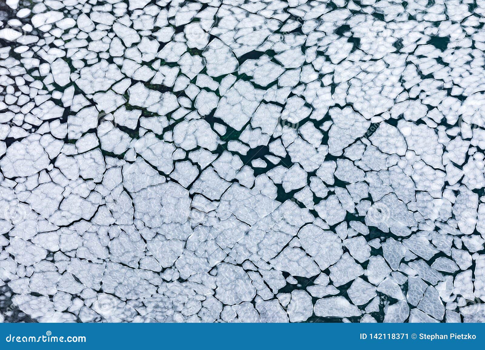 Pattern of Pack Ice Floes on Winter Ocean Surface Stock Image - Image ...