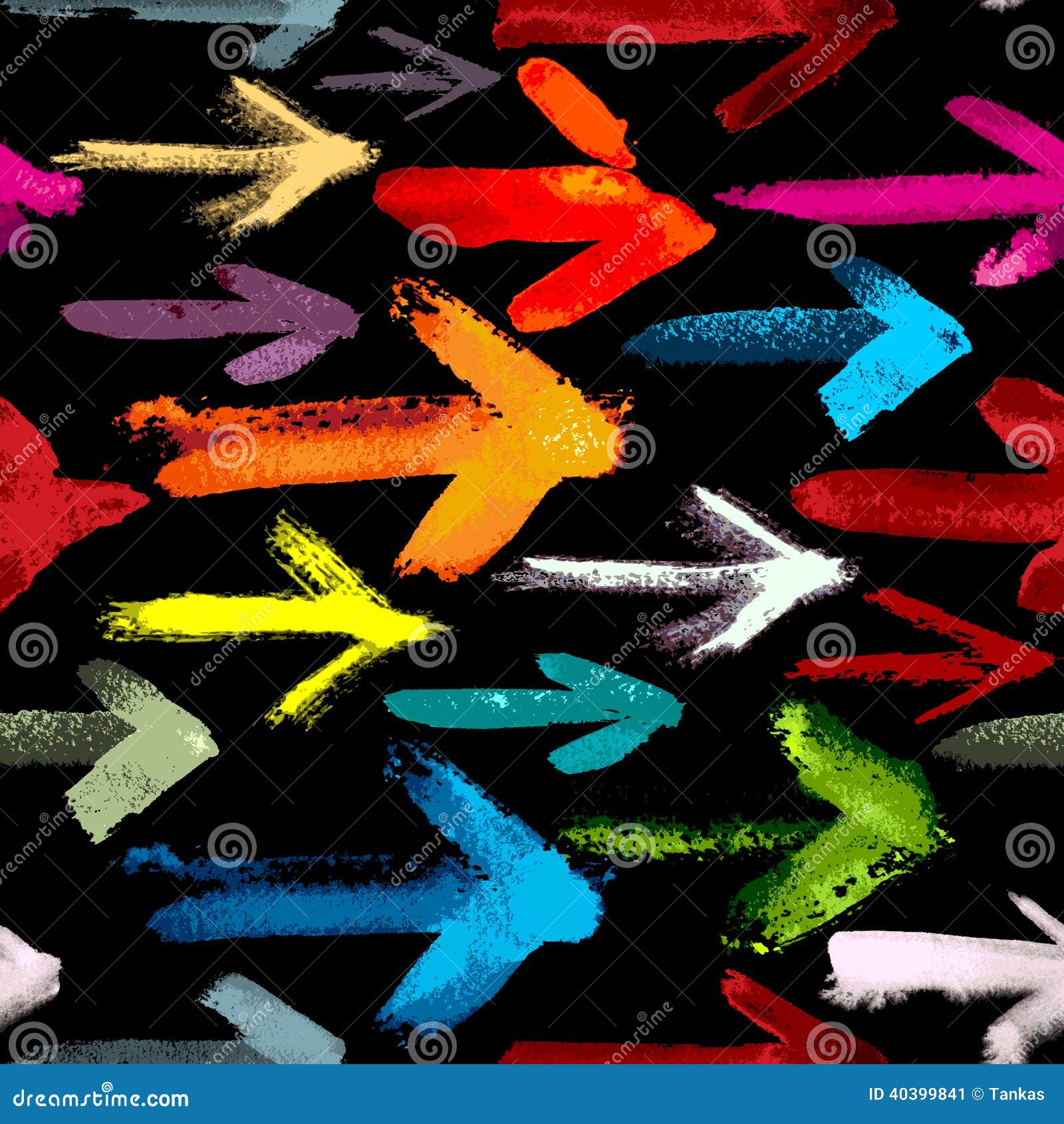 Pattern of Painted Arrows Pointing Right Stock Illustration ...