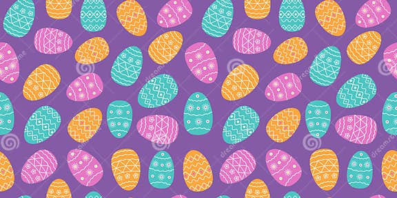 Pattern Painted Easter Eggs. Repeating Background. Holiday Decor Stock ...