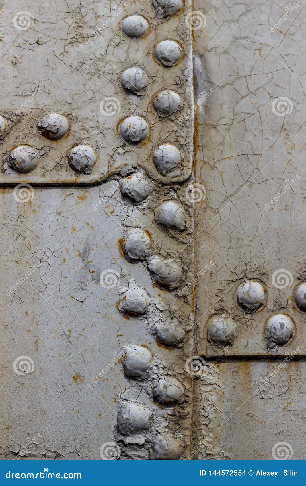 Pattern Painted Old Iron Sheet with Rivets. Stock Photo - Image of ...