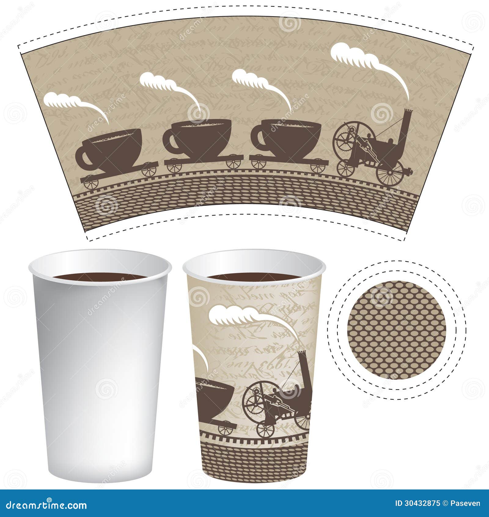 Pattern paper cup stock vector. Illustration of plastic - 30432875