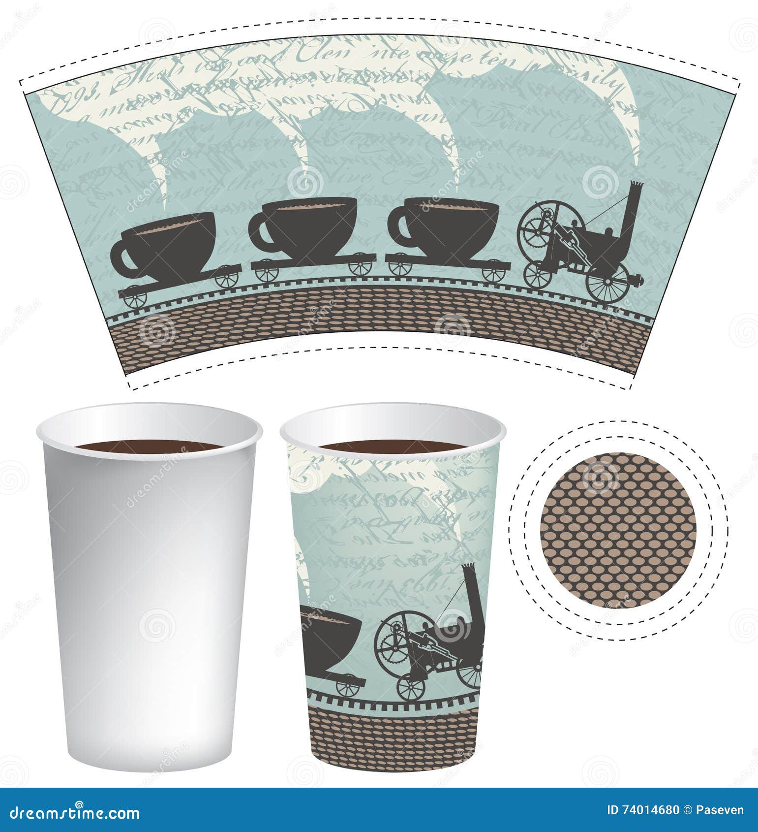 Pattern Paper Cup of Tea or Coffee Stock Vector - Illustration of ...