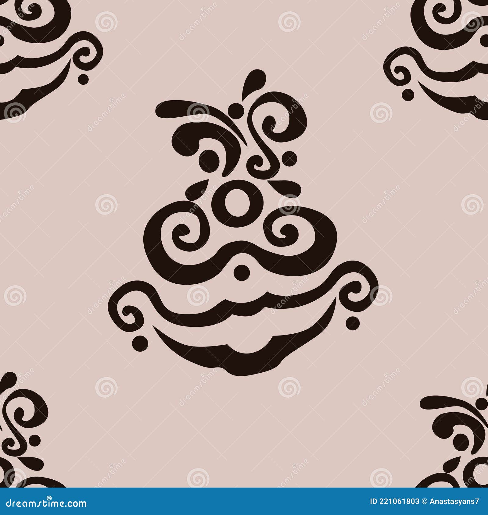 The Papuan Pattern on a Coffee Background Stock Vector - Illustration ...