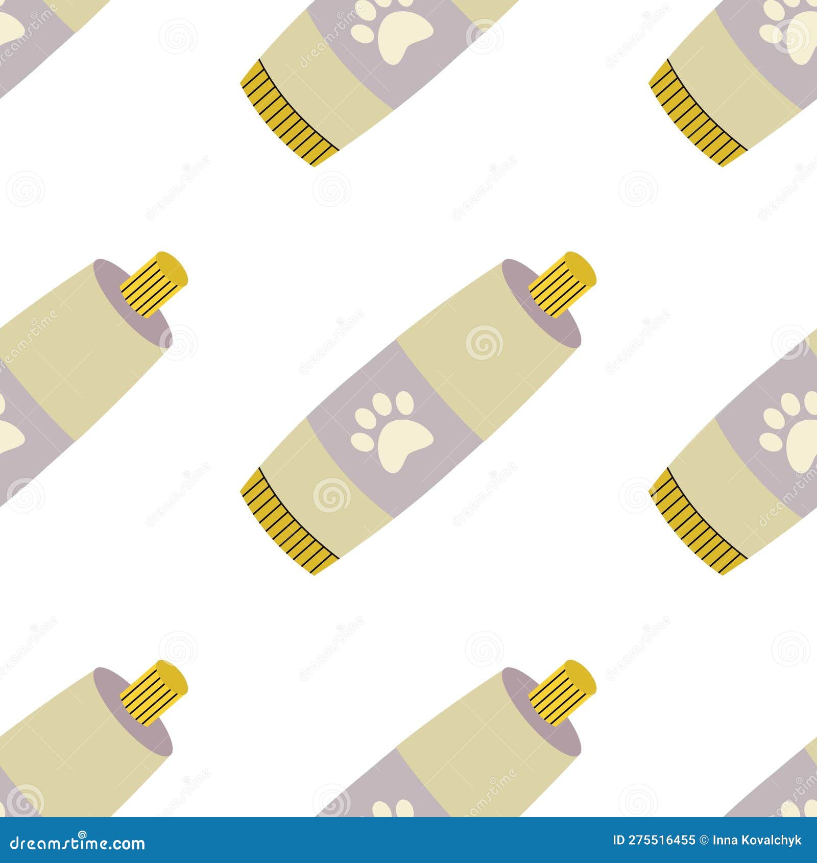 Pattern with Paste in a Tube for Animals, Cats, with a Label with a Paw ...