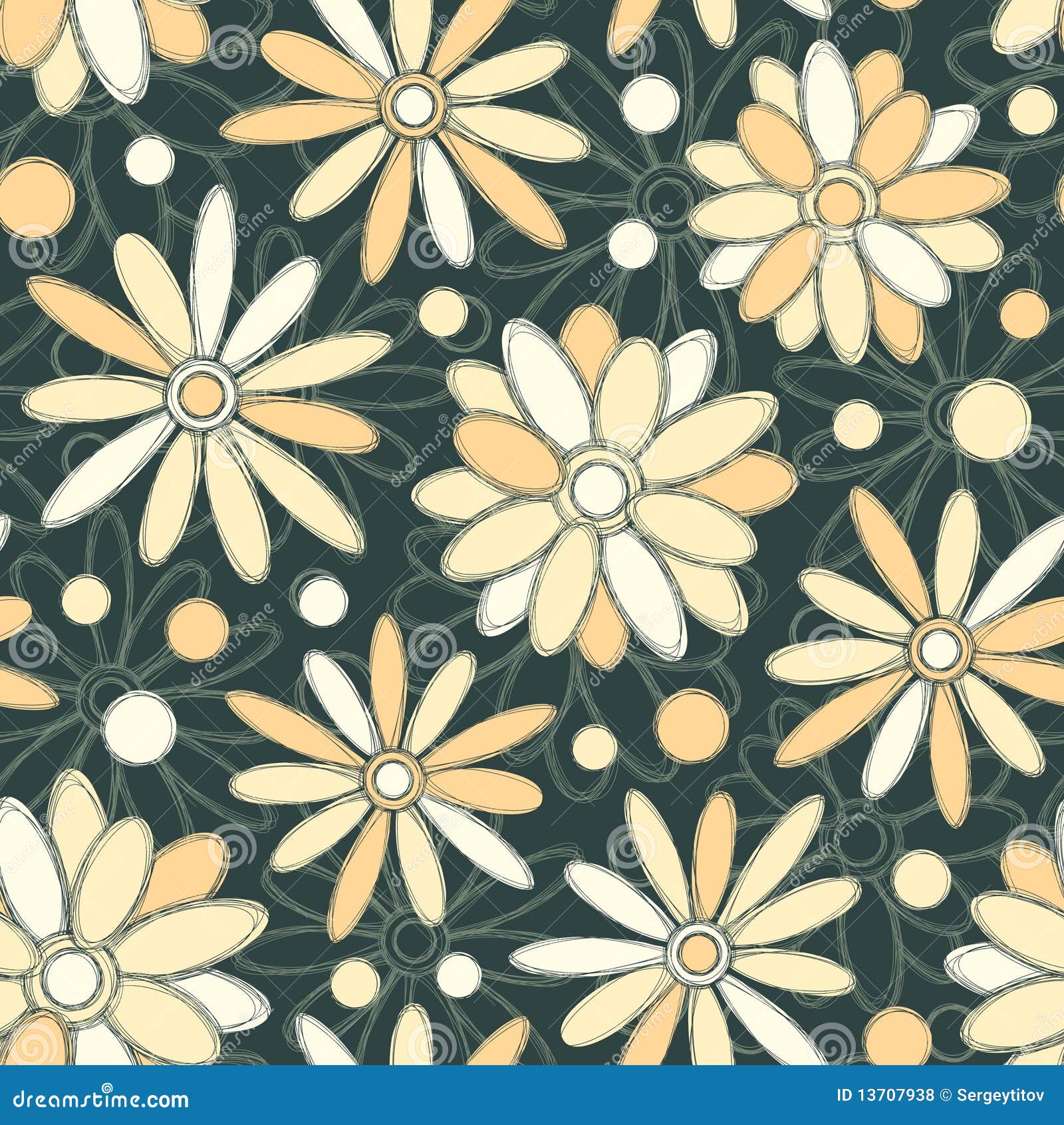 Pattern in Pencil Drawing Style Stock Vector - Illustration of plant ...