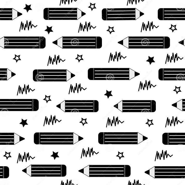 A Pattern of Pencils, a Color Vector Illustration in a Flat Style Stock ...