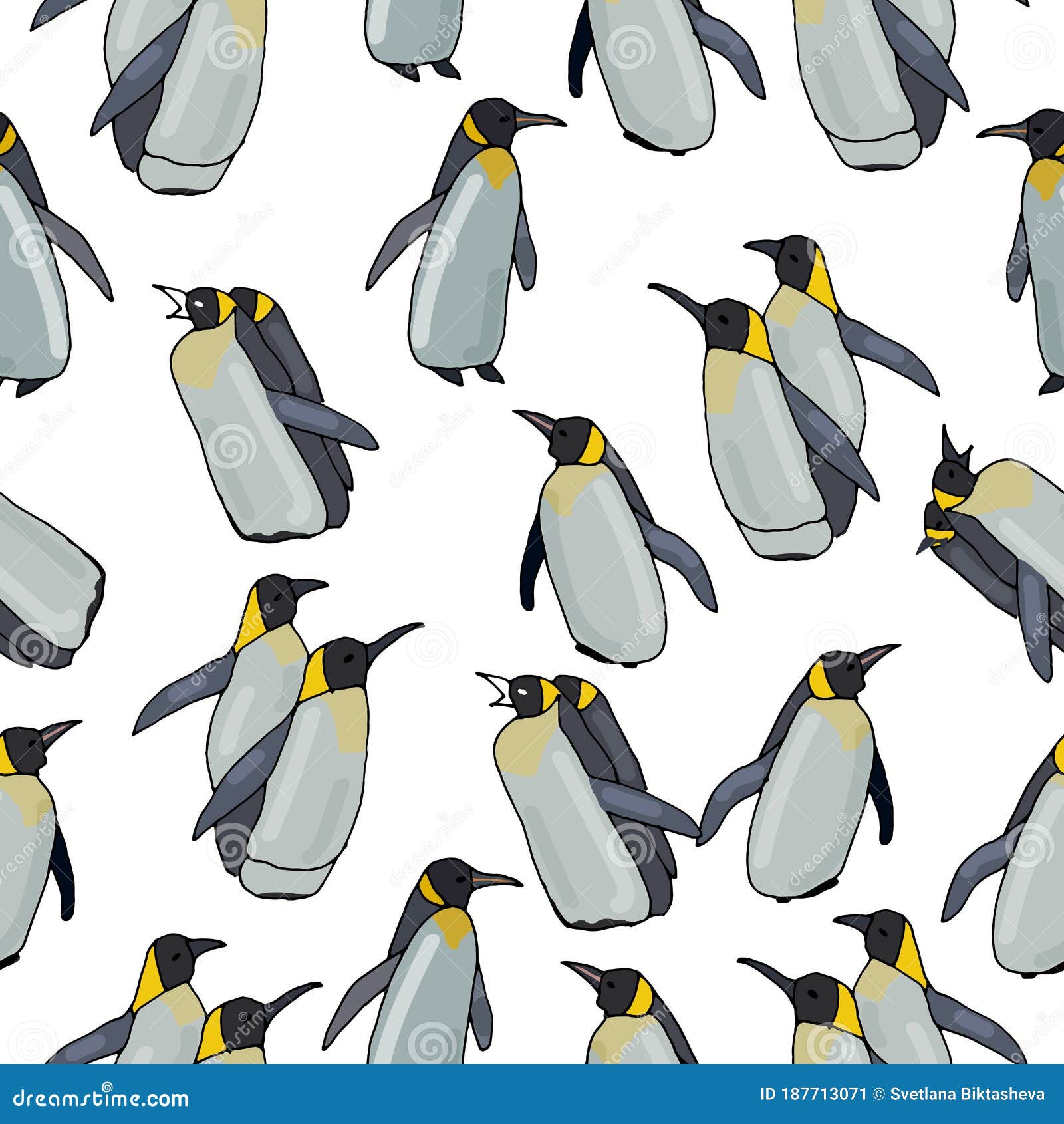 Pattern of Penguins on a White Background Stock Vector - Illustration ...