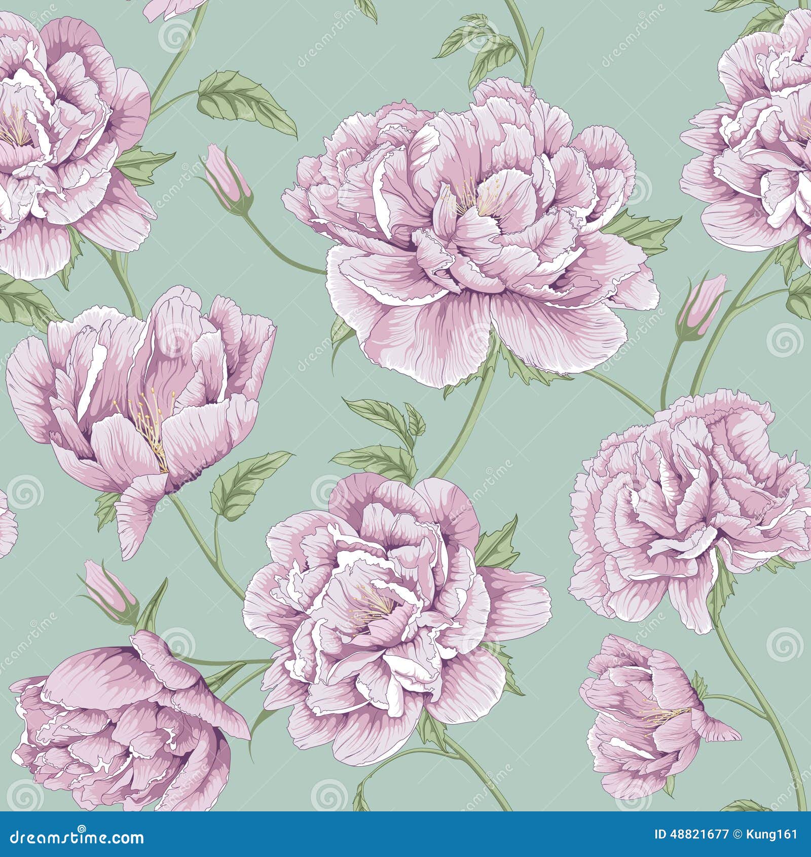 Pattern Peony Flower Illustration Stock Vector - Illustration of ...