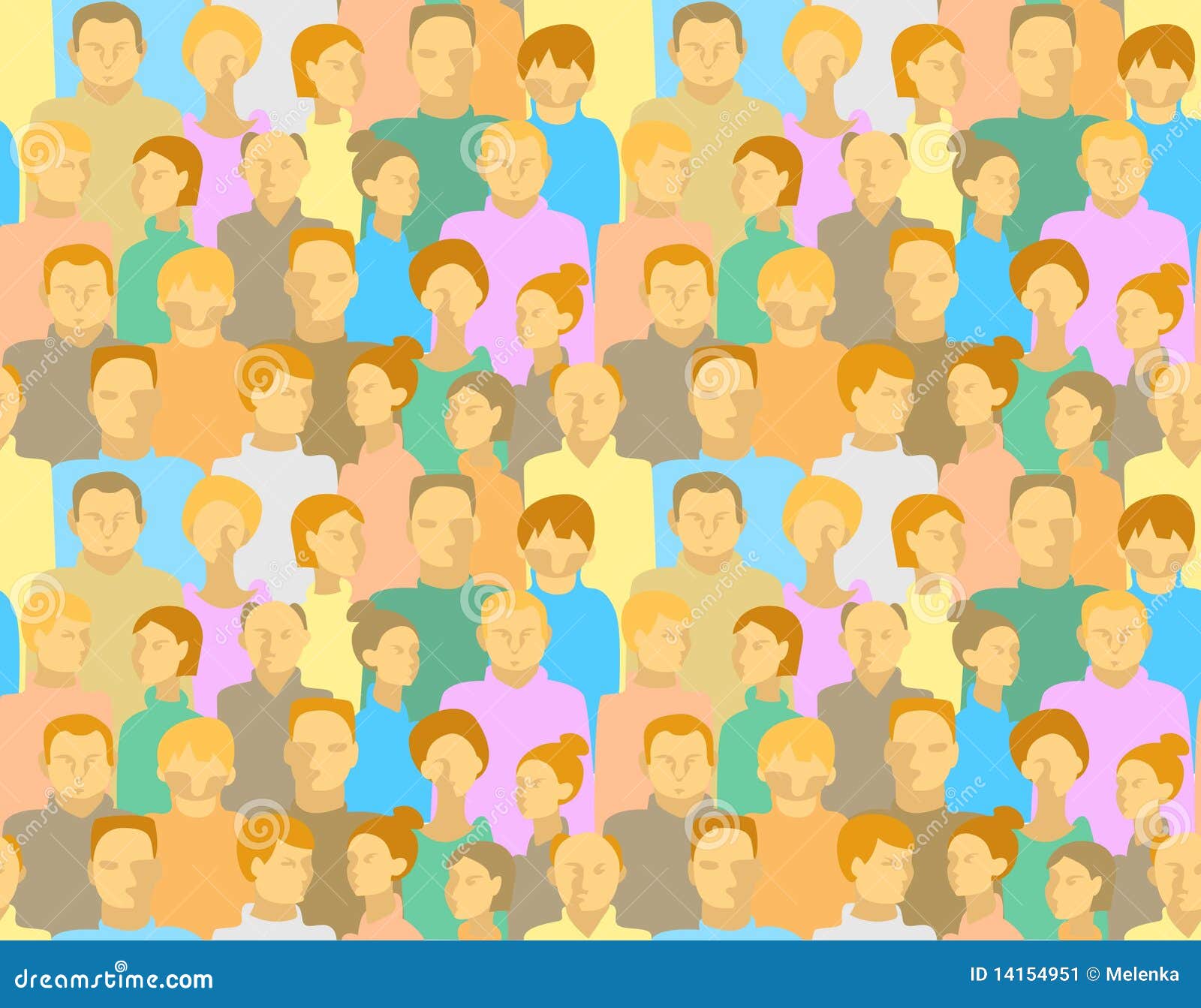 Pattern with people stock illustration. Illustration of crowd - 14154951