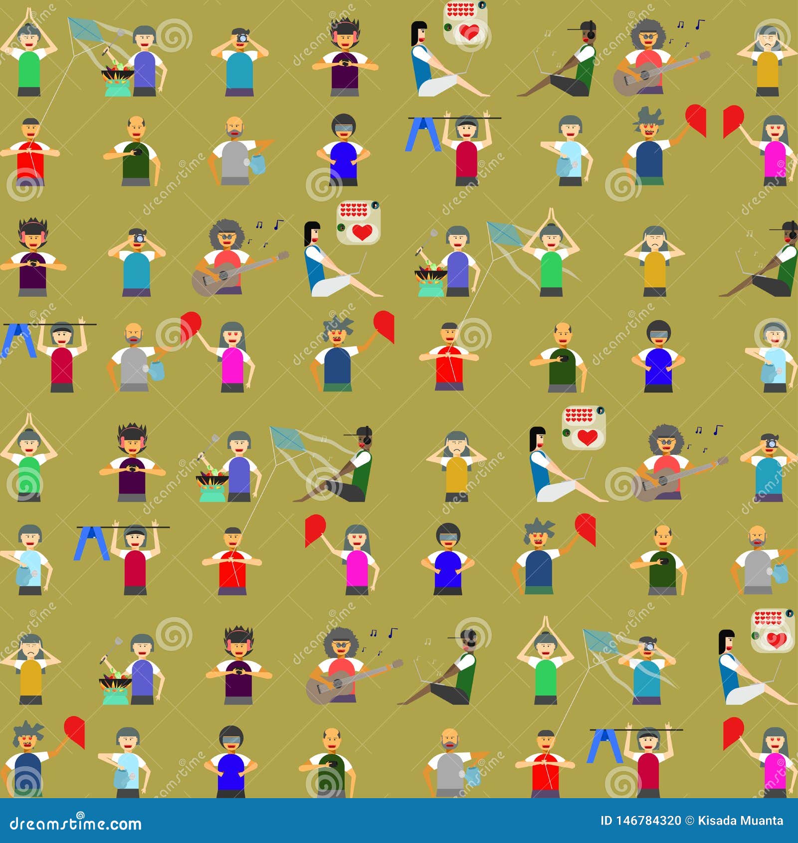 Pattern People Community Vector Illustration Eps10 Stock Vector ...