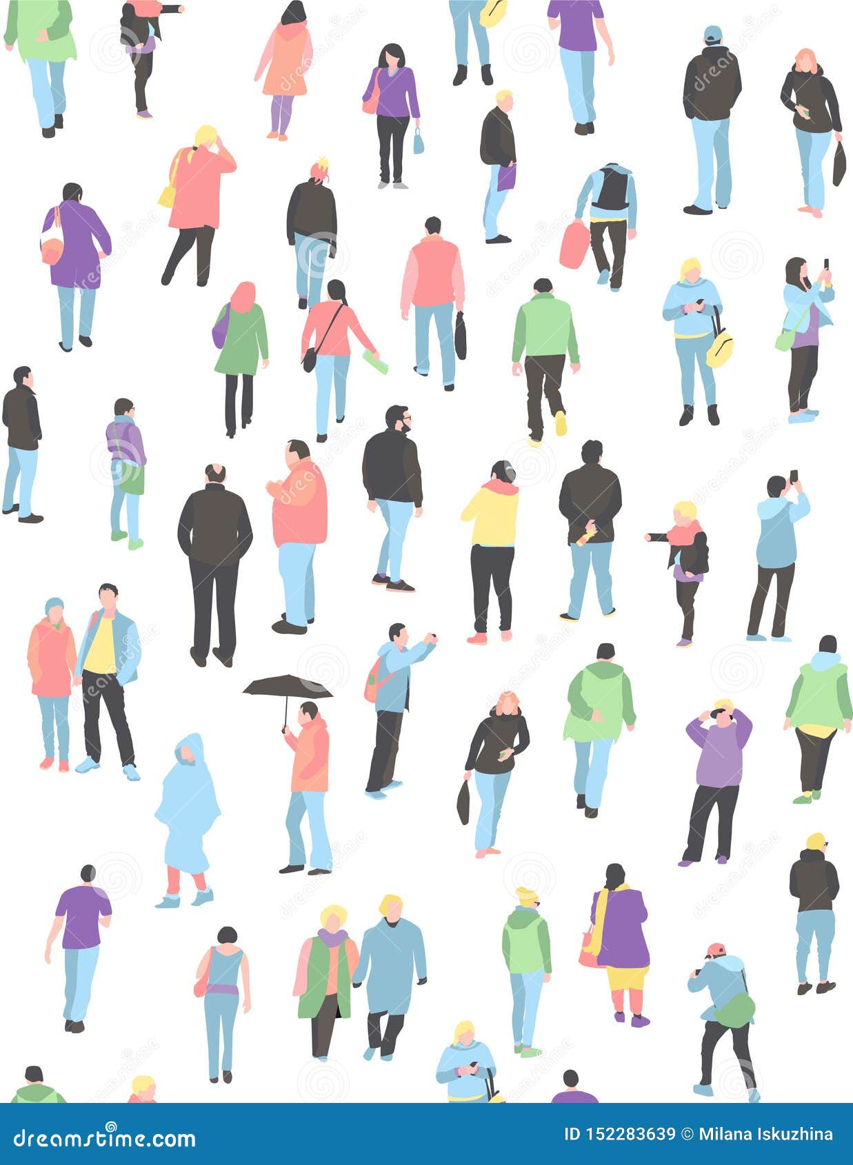 Pattern with People Crowd Background Stock Vector - Illustration of ...