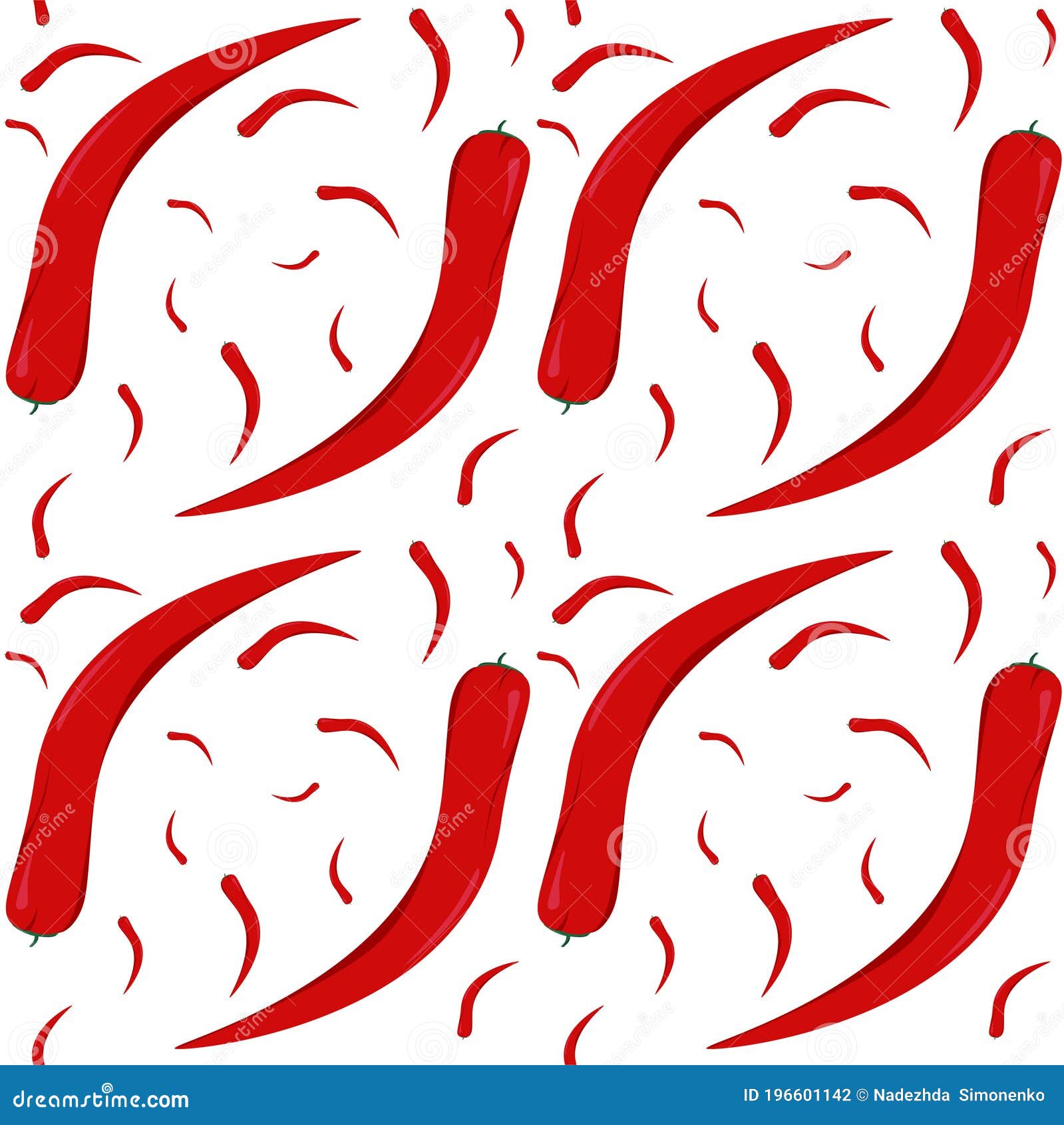 Pattern Pepper Flat Illustration for Menu or Design Stock Illustration ...