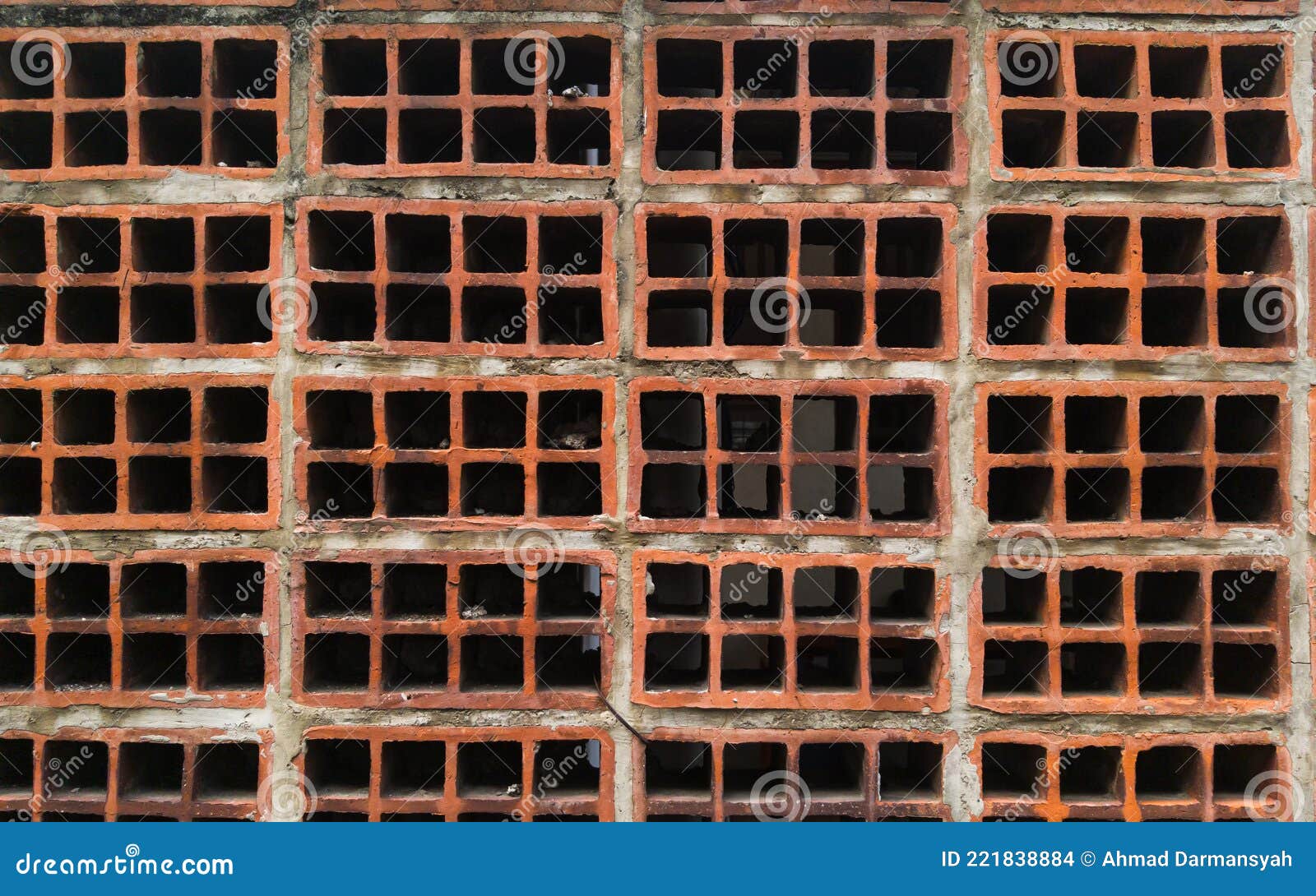 Pattern of Perforated Blocks Made from Clay on the Wall Stock Photo ...