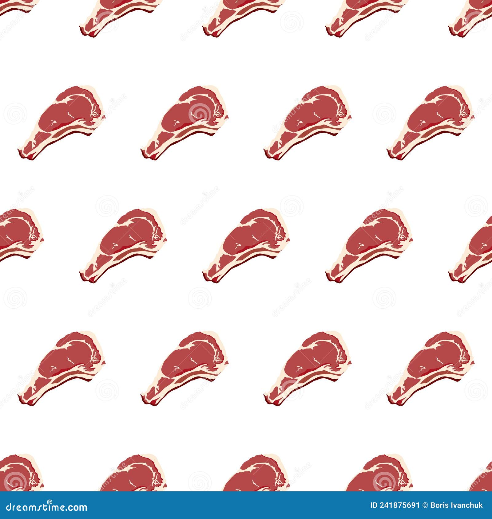Pattern from a Piece of Pork Meat on a White Background Stock Vector ...