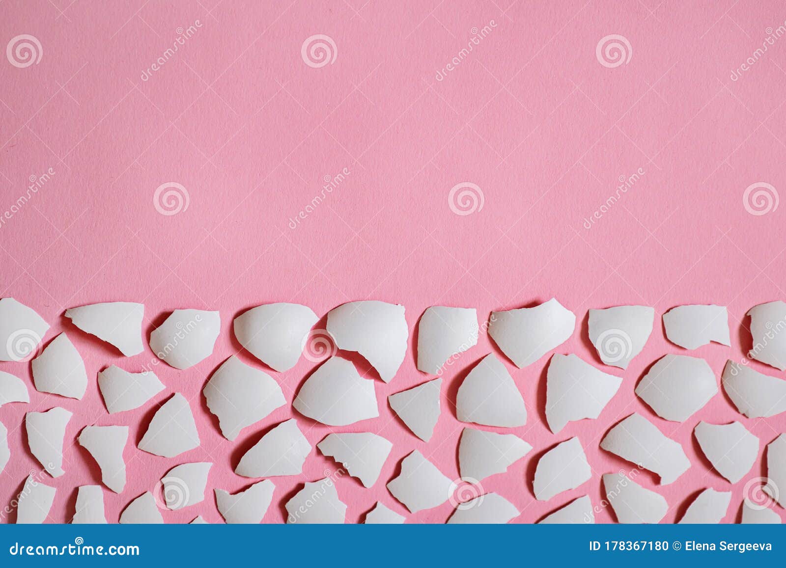 Pattern of Pieces of White Eggshell on Pink Stock Photo - Image of ...