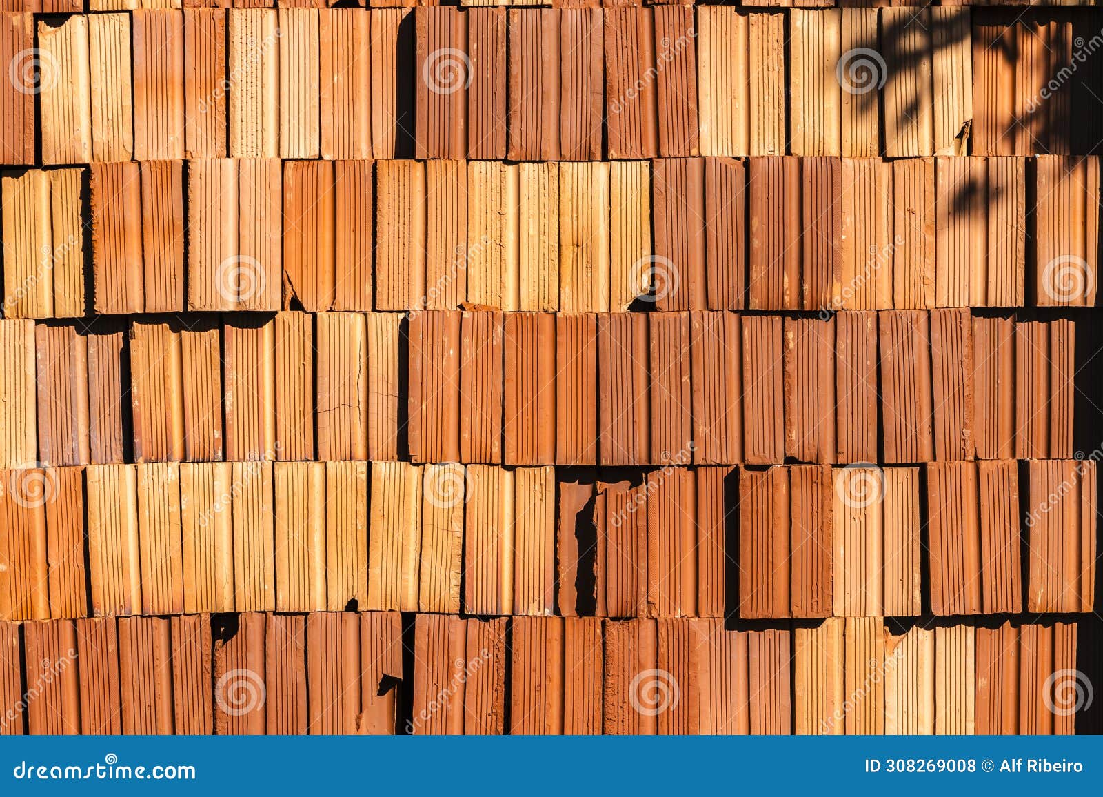 Pattern of the Pile of Hollow Bricks in a Building Stock Photo - Image ...