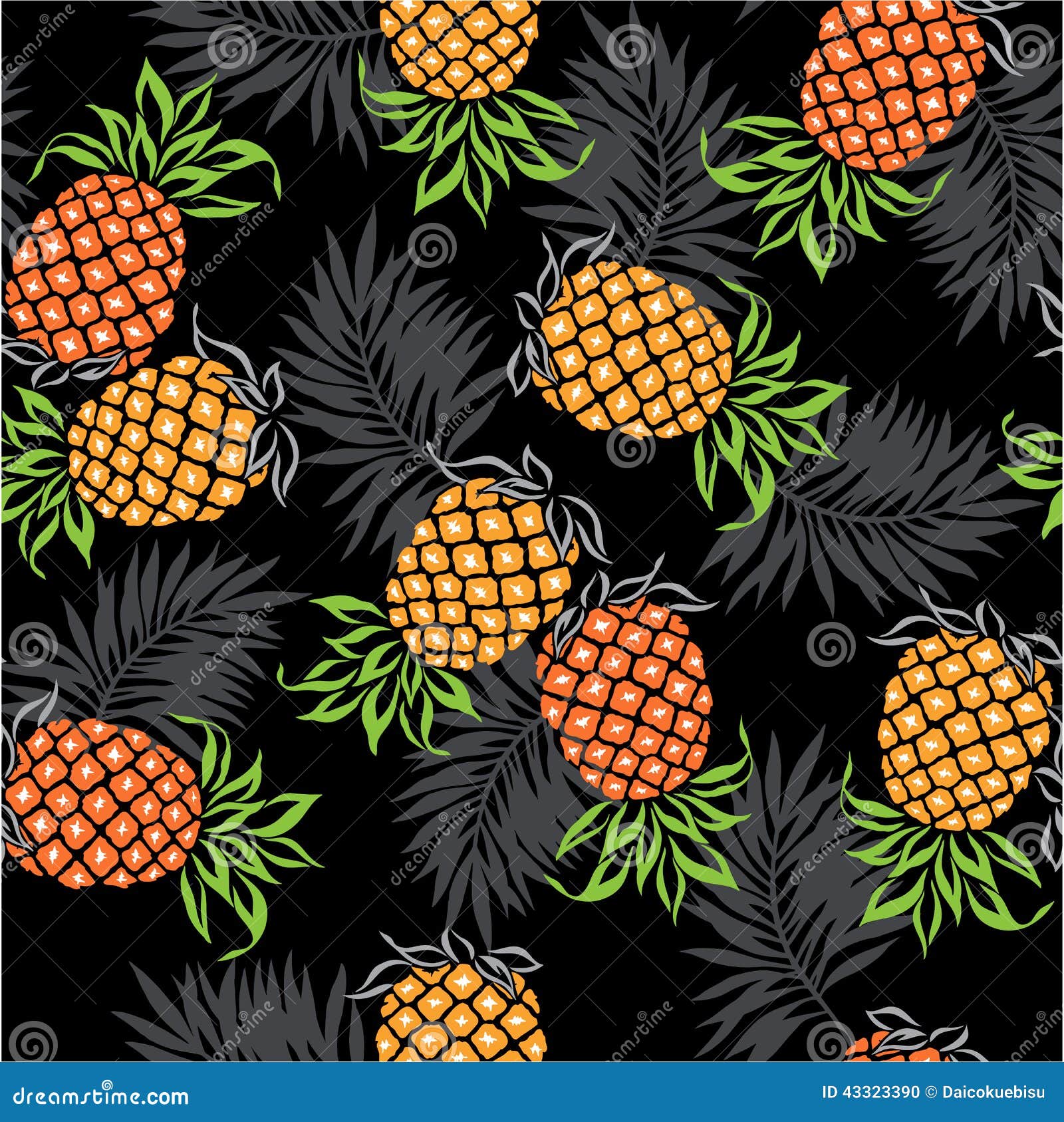 Pattern of pineapple stock vector. Illustration of display - 43323390