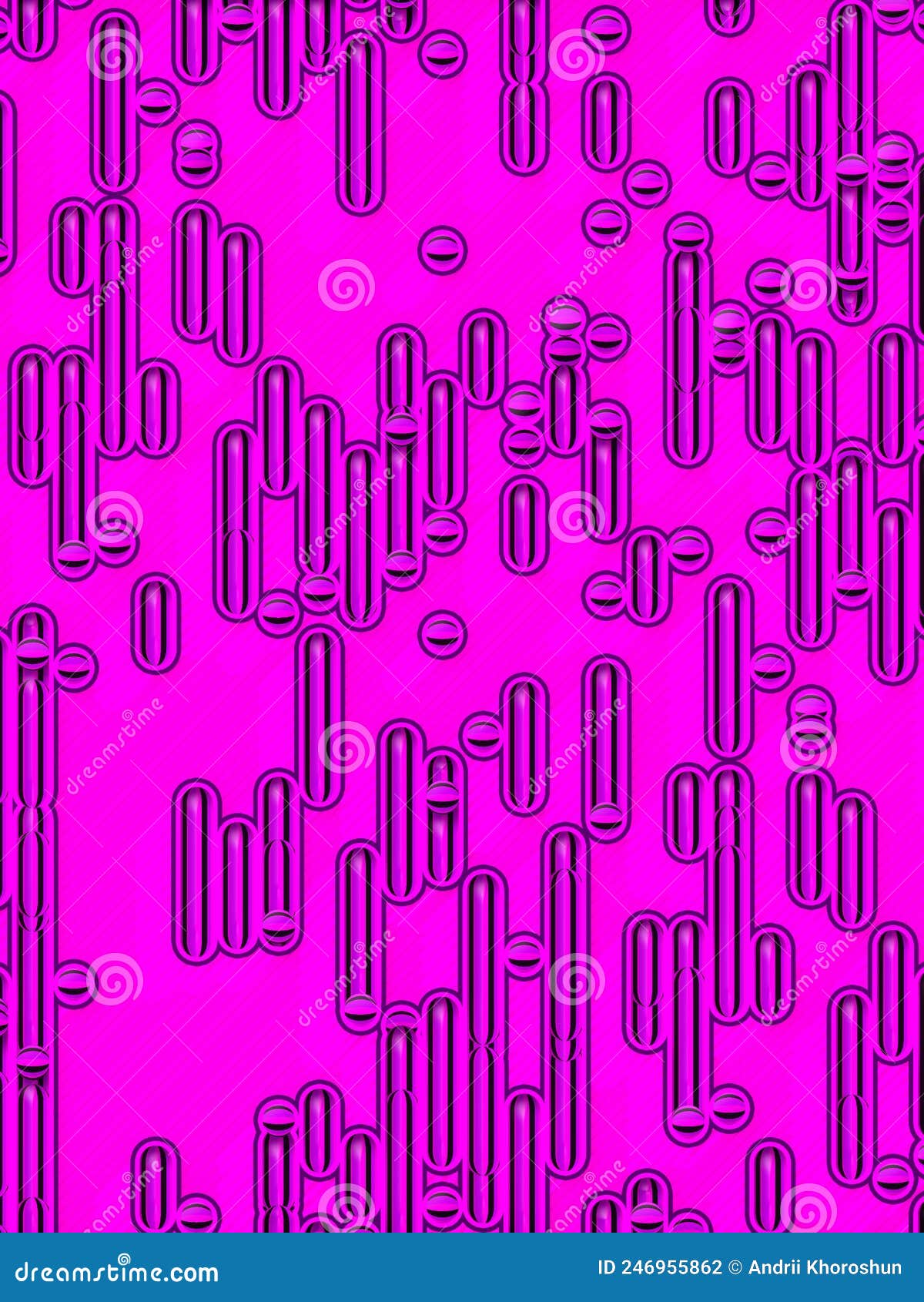 Pattern of Pink Colored Geometric Shapes Digital Illustration. 3d ...