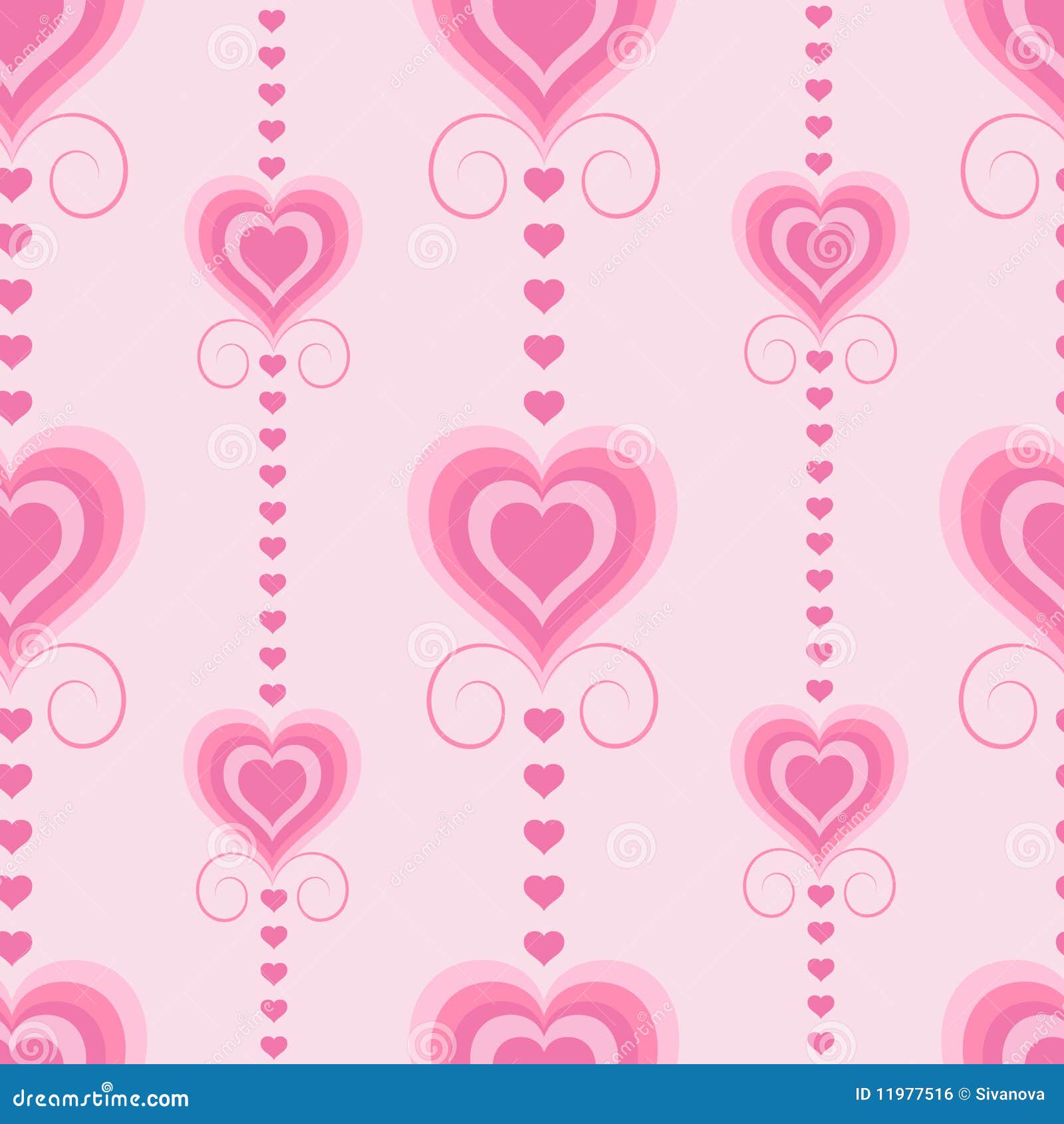 Pattern with pink hearts stock vector. Illustration of fabric - 11977516