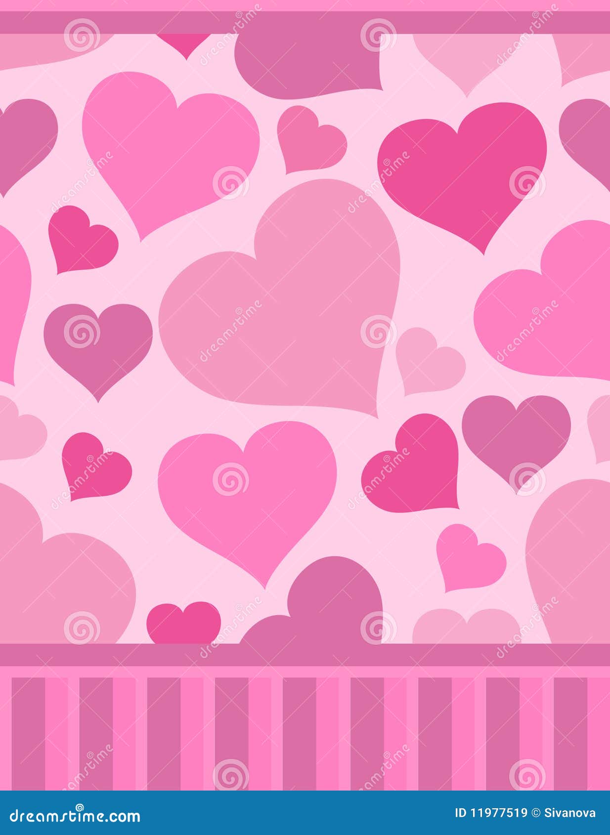Pattern with pink hearts stock vector. Illustration of pink - 11977519