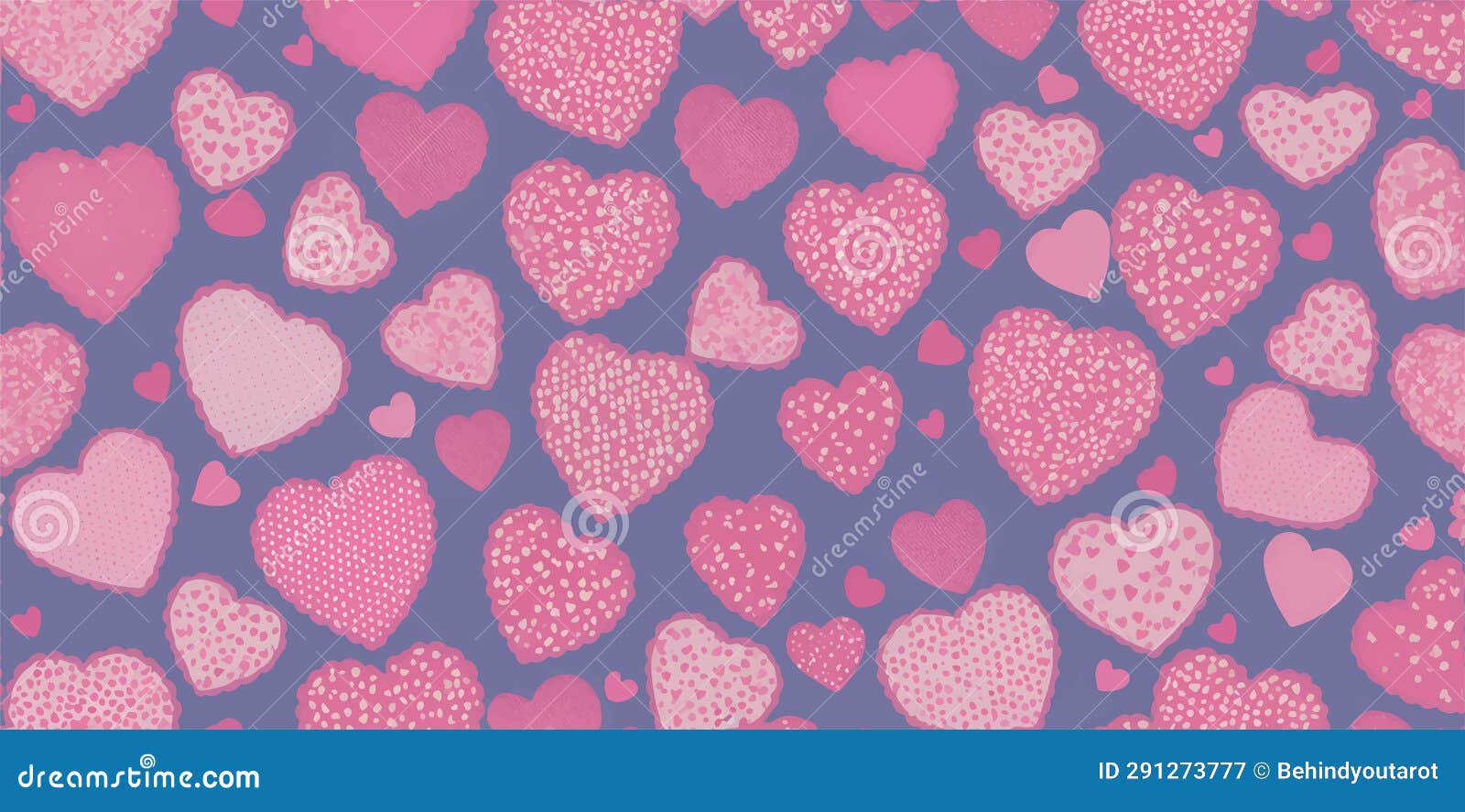Pattern of Pink Love Hearts Stock Illustration - Illustration of hand ...