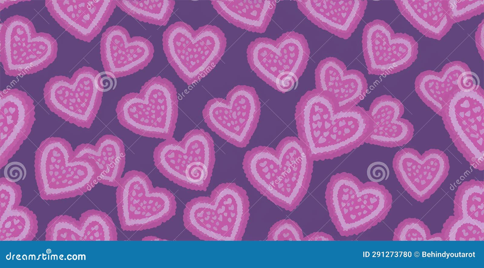 Pattern of Pink Love Hearts Stock Illustration - Illustration of ...