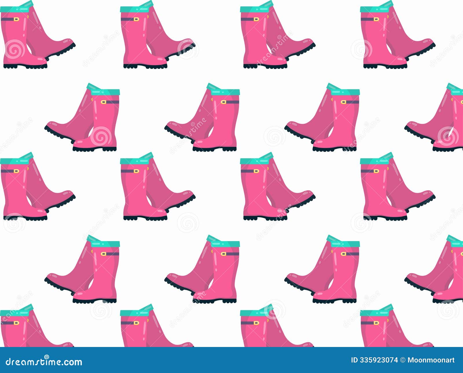 Pattern of Pink Rubber Boots. Vector Illustration Stock Illustration ...