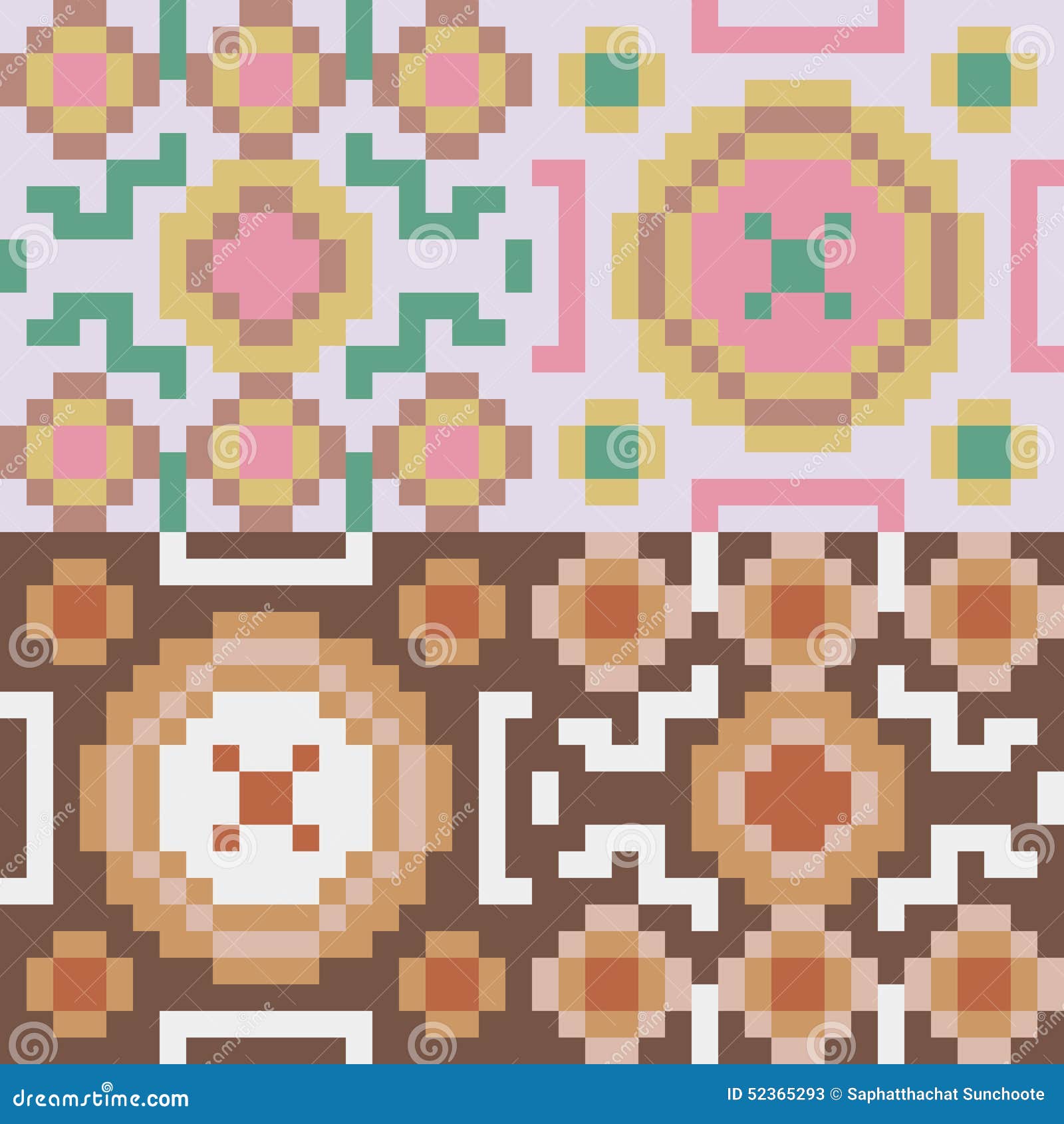 Pattern Pixel Art Round Brown Stock Vector - Illustration of round ...