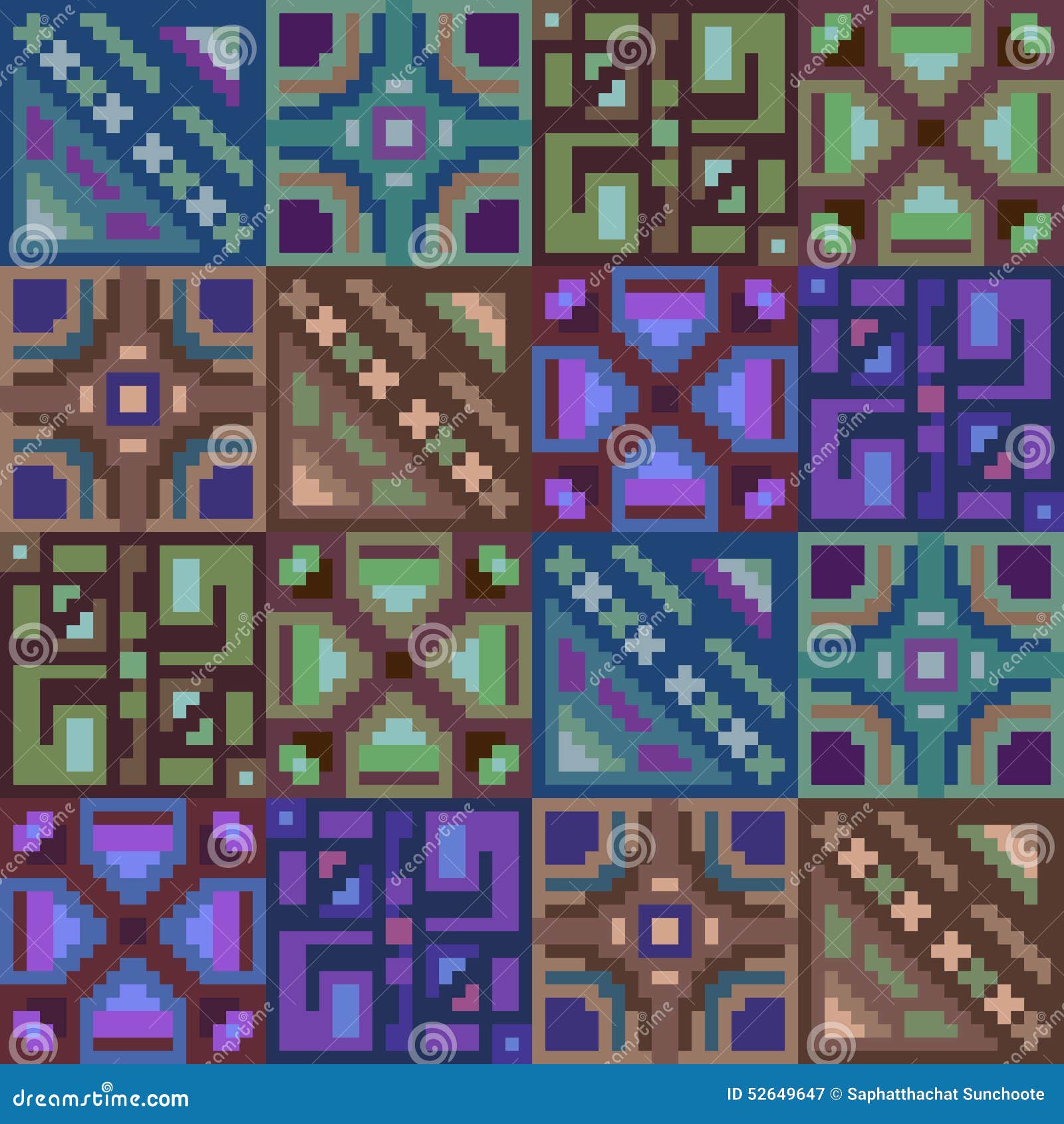 Pattern Pixel Texture Blue Green Brown Stock Vector - Illustration of ...