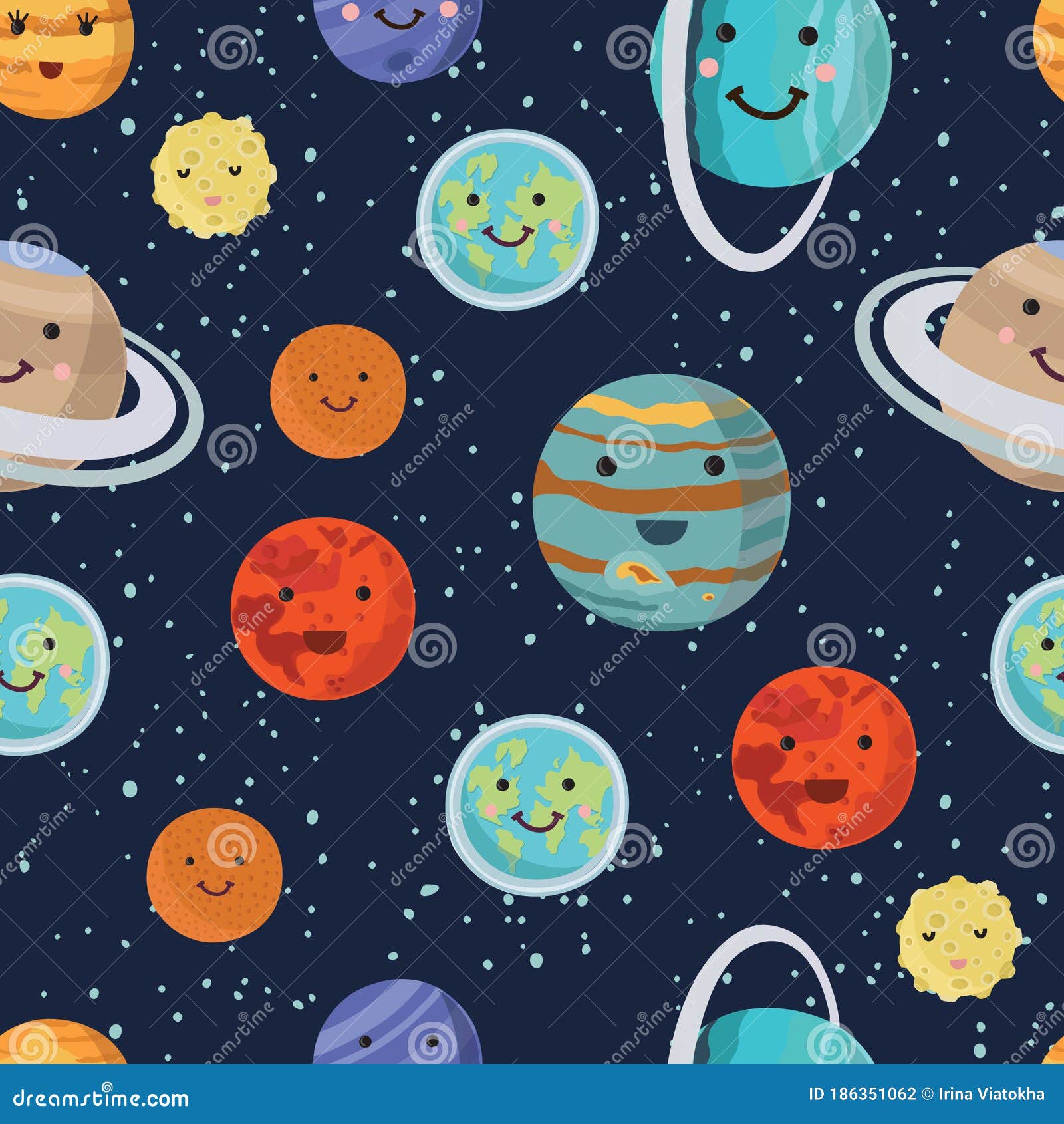 Pattern of the Planets of the Solar System. Bright Beautiful Smiling ...