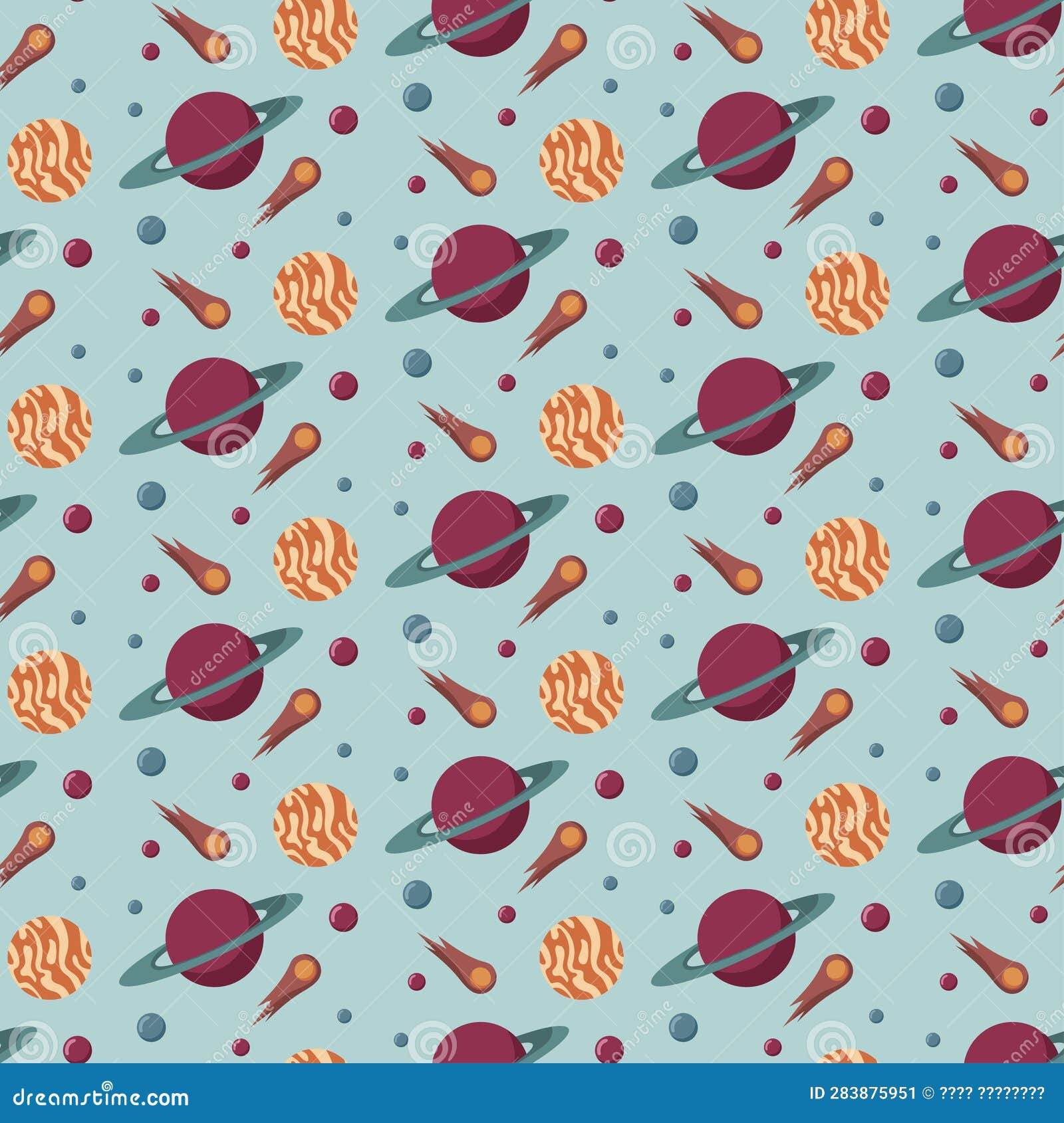 Pattern with planets stock vector. Illustration of solar - 283875951