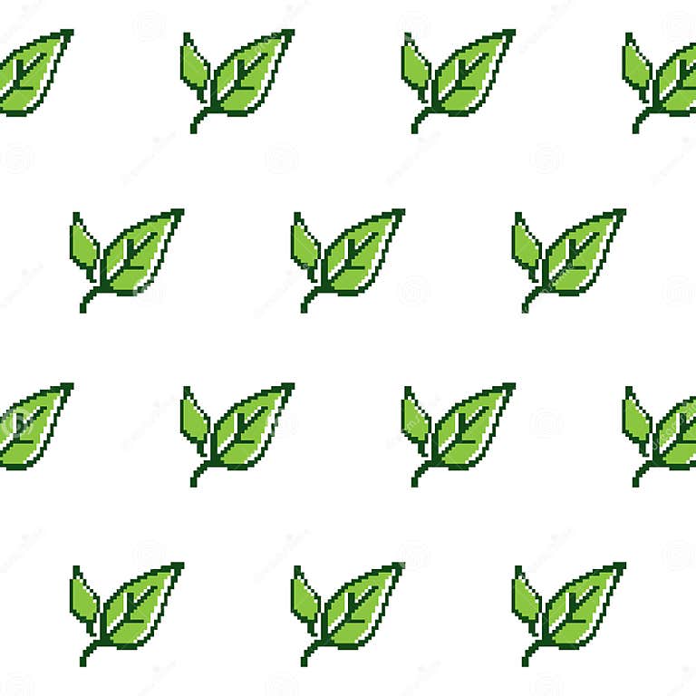 Pattern Plant Pixel Art Design Background Stock Vector - Illustration ...