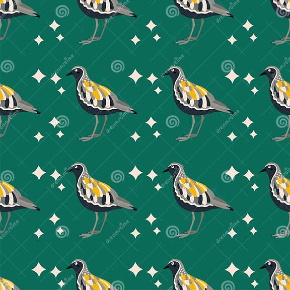 Pattern with plover bird stock vector. Illustration of cartoon - 279124612