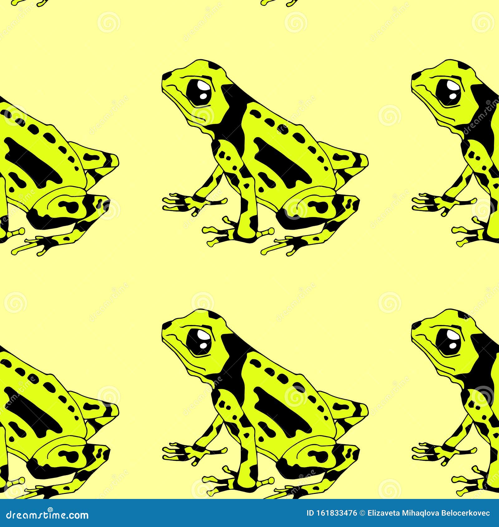 A Pattern with Poisonous Frogs. Seamless Pattern. Bright Summer Pattern ...