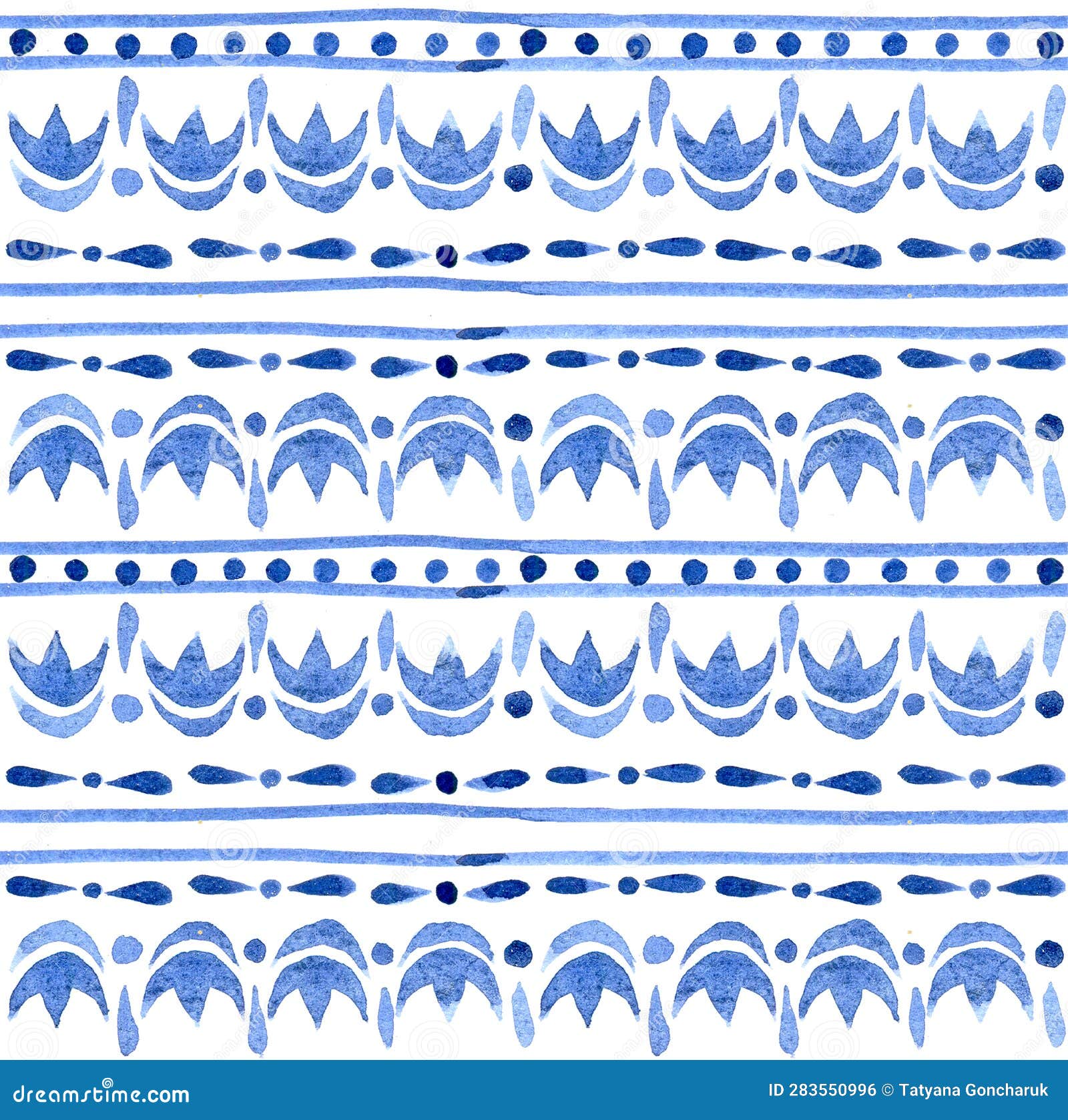 Seamless Pattern, Print with Blue Patterns. Vintage Drawing, Oriental ...