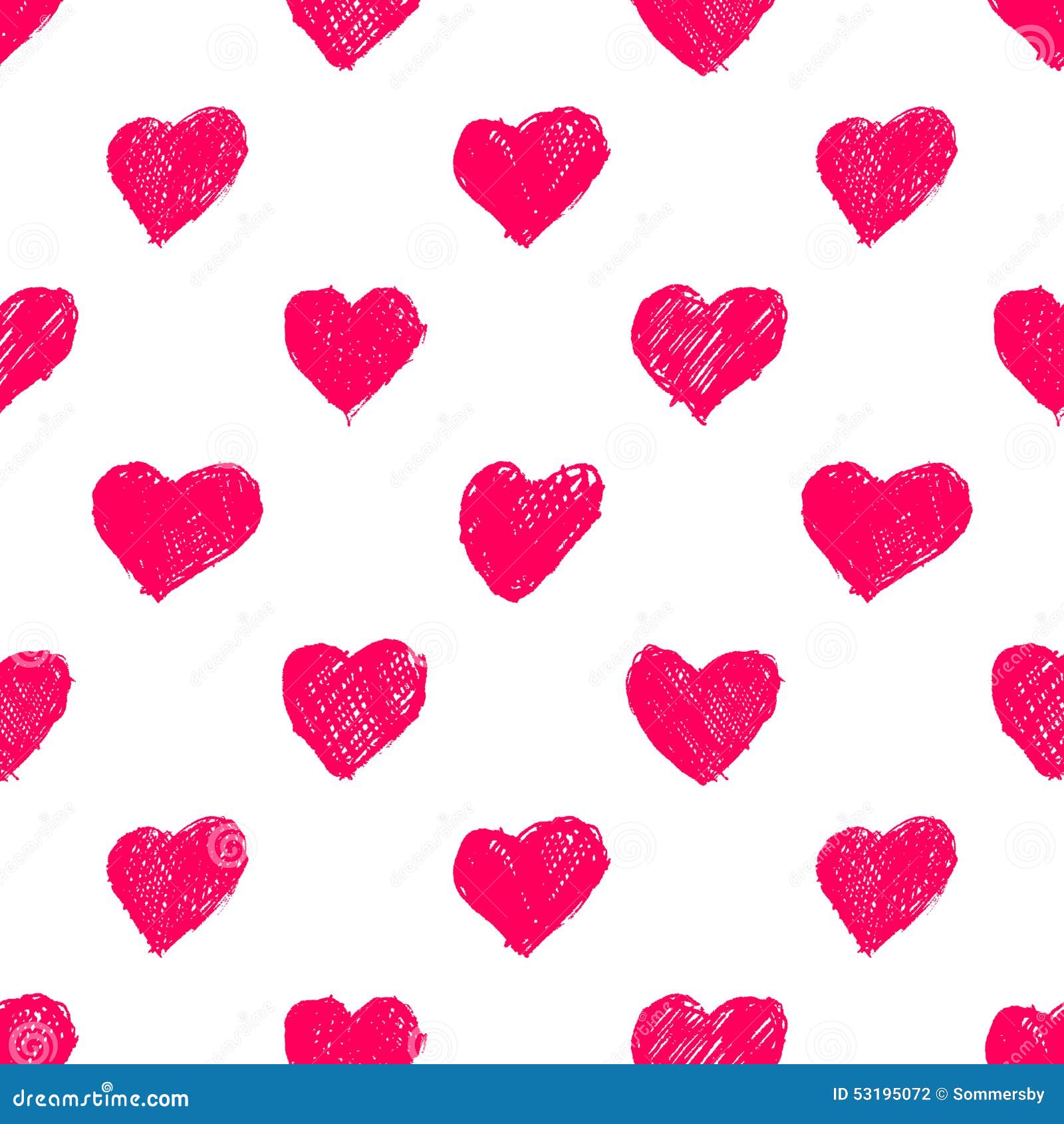 Pattern Print with Hand Drawn Hearts Stock Vector - Illustration of ...