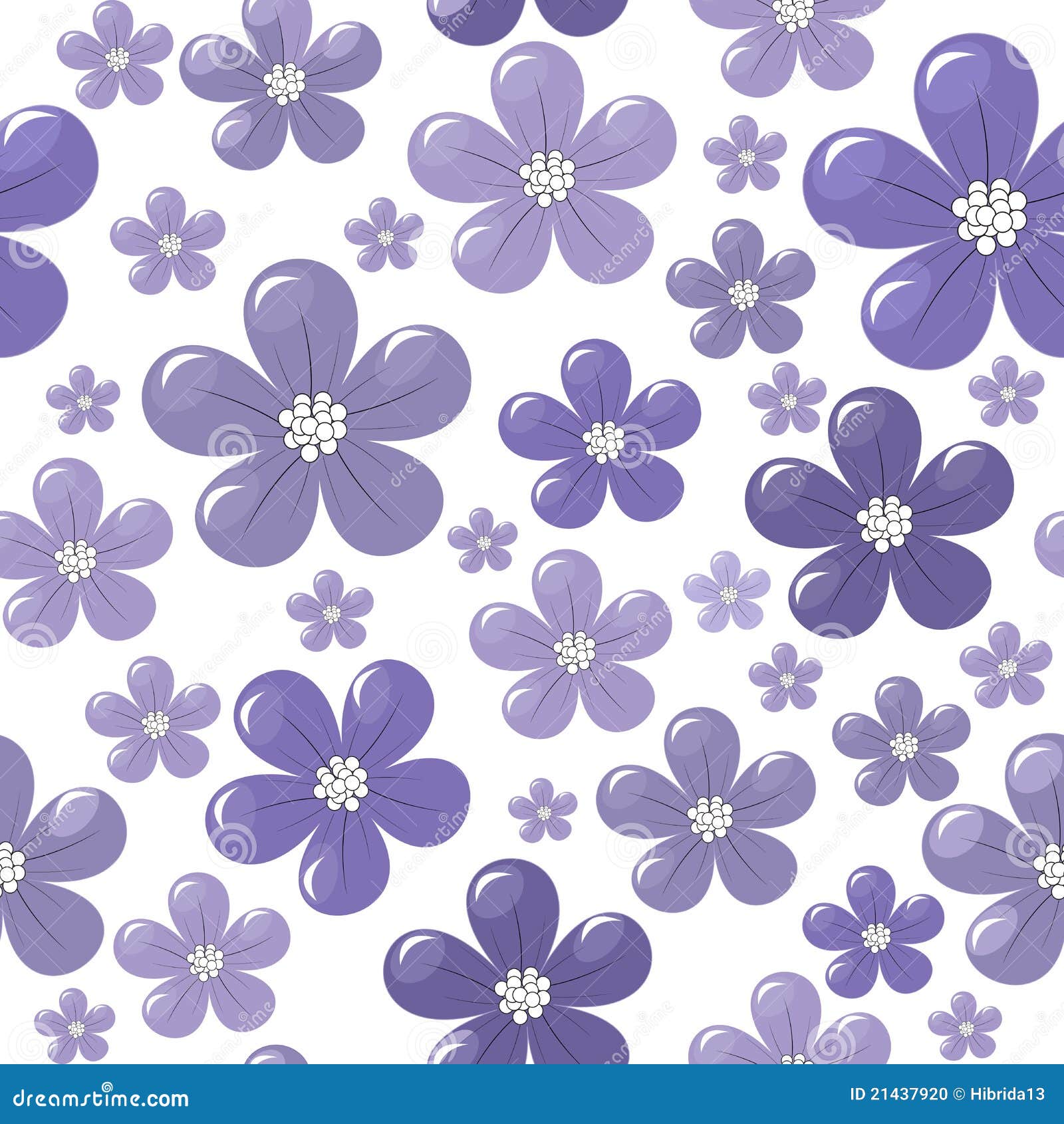 Pattern with Purple Flowers Stock Vector - Illustration of color ...