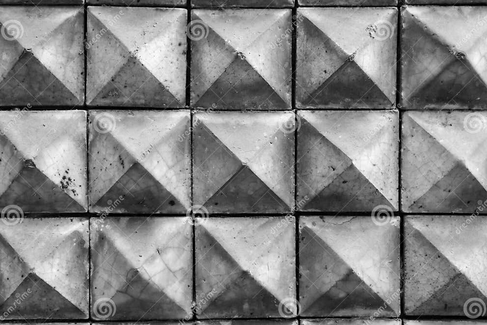 Pattern of Pyramid Mosaic Tiles on the Wall Texture Background Stock ...