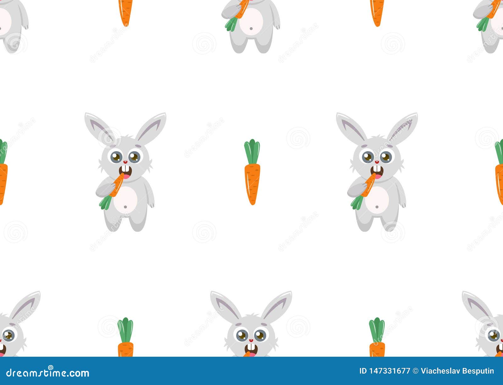 Pattern Rabbit and Carrots on a White Background Stock Vector ...