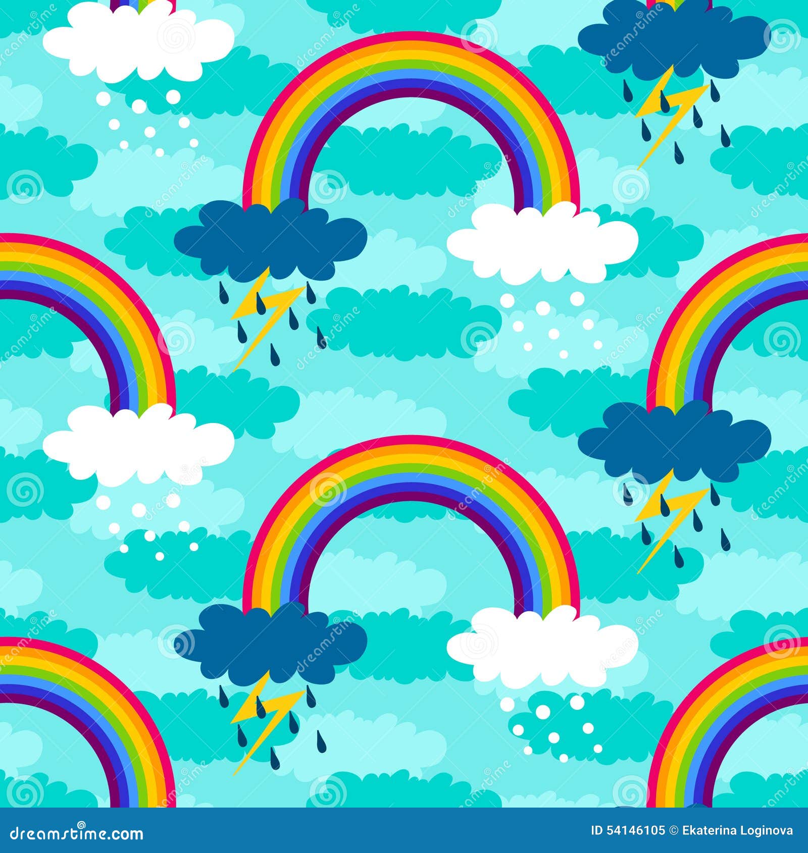 The Pattern of Rain, Snow and the Rainbow. Stock Vector - Illustration ...