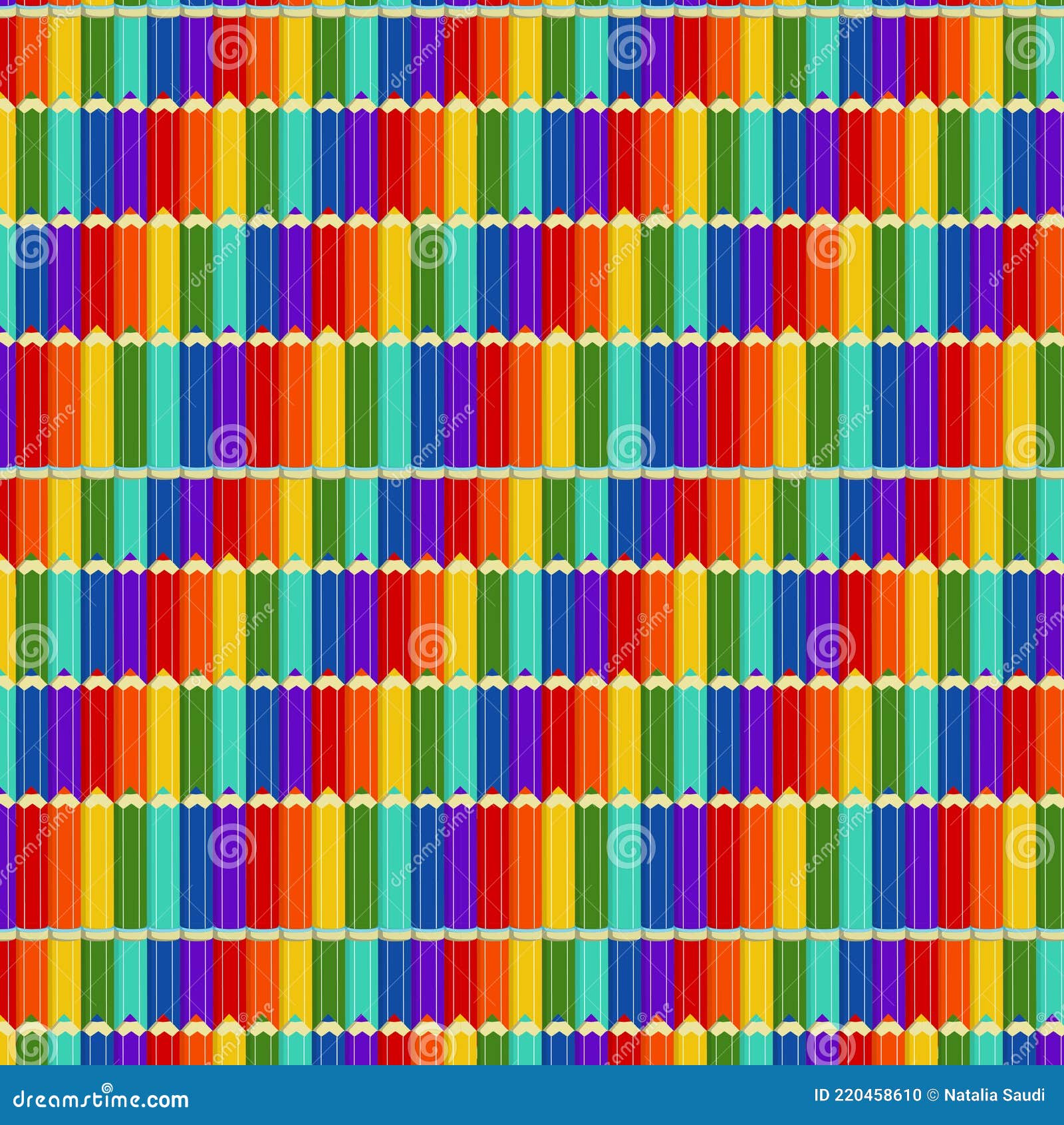 Pattern with Rainbow Colored Pencils Stock Vector - Illustration of ...