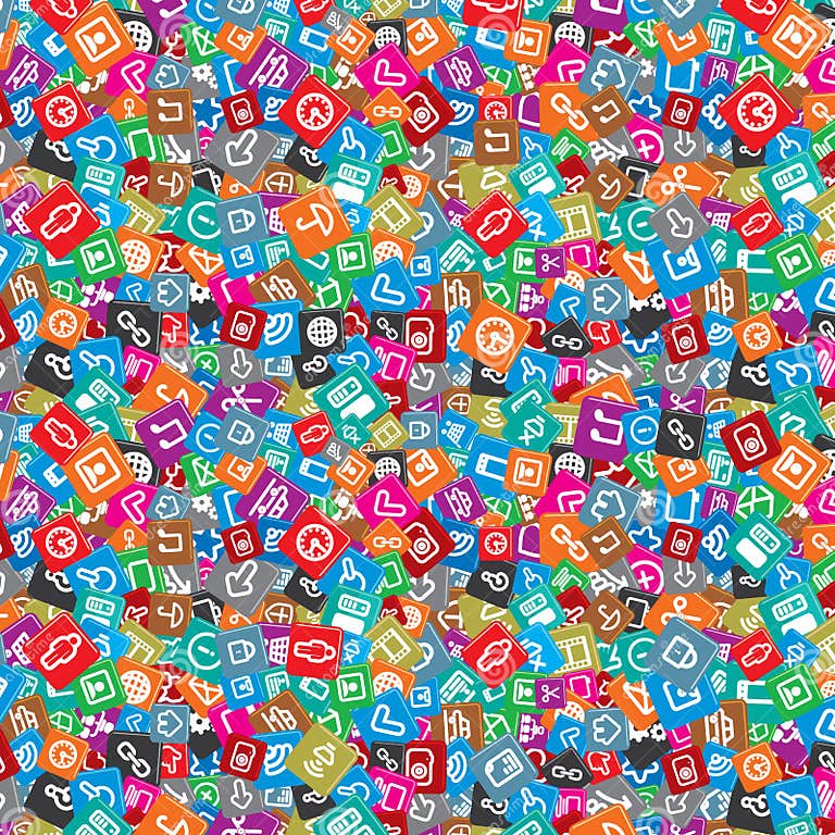 Pattern with Random Computer Icon Stock Vector - Illustration of ...